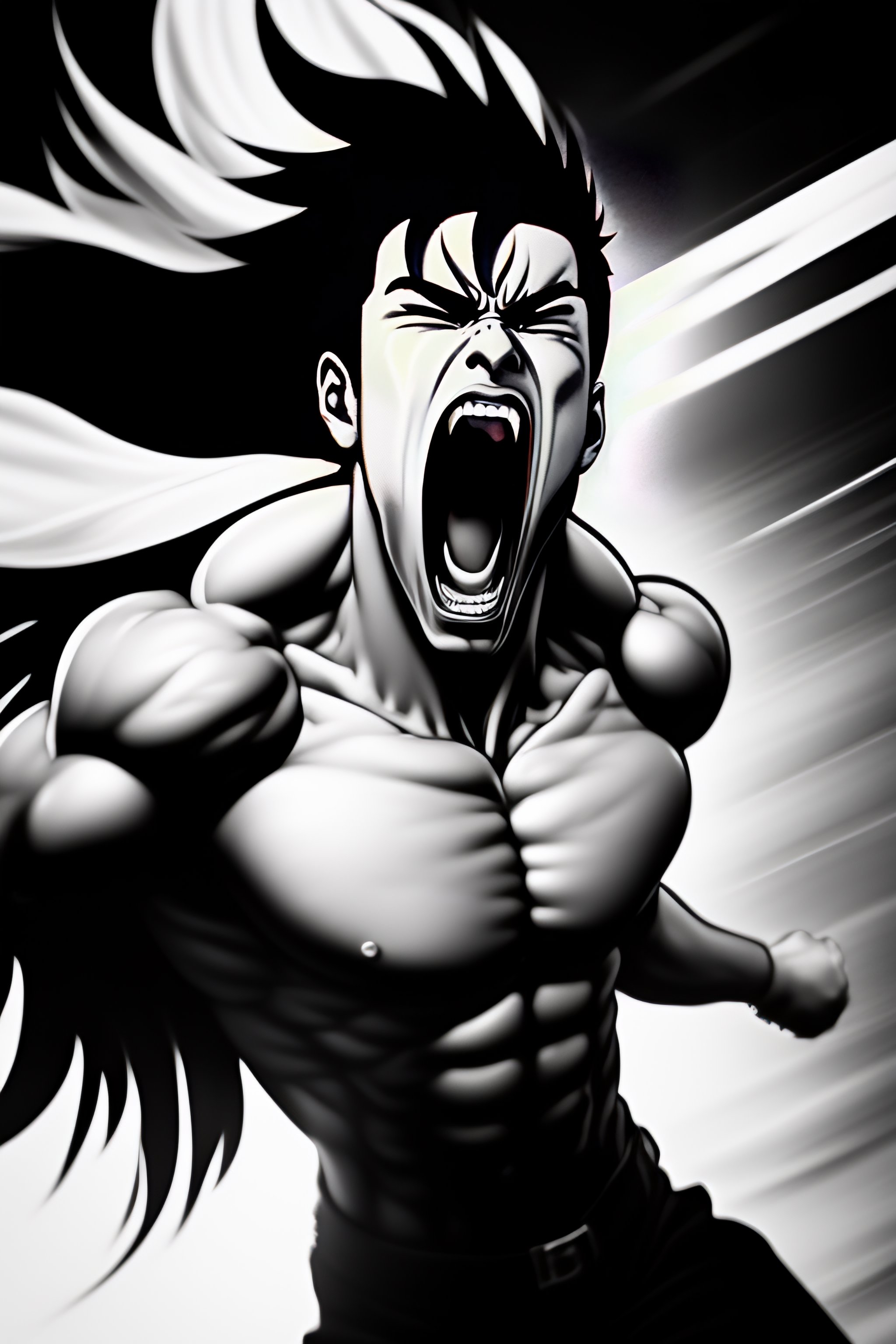 Lexica - An insanely strong anime character going berserk and screaming ...