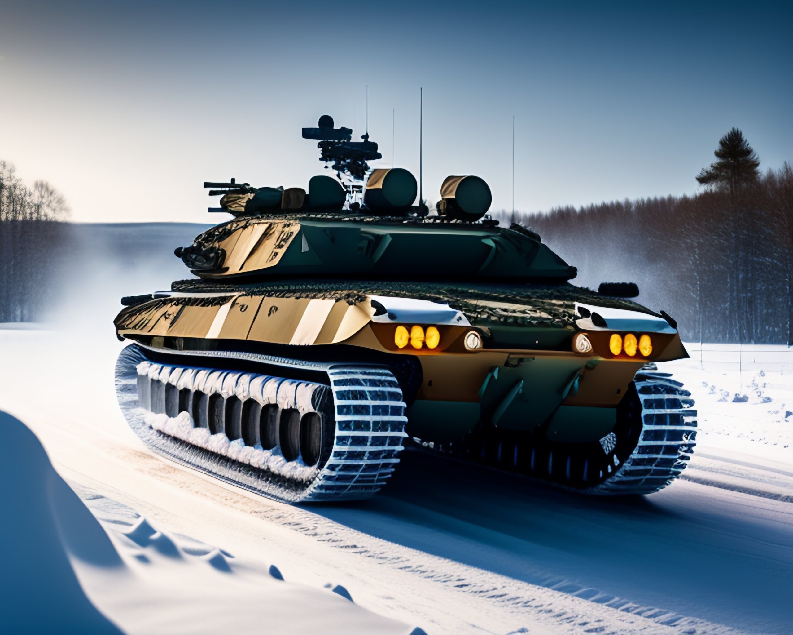 Lexica - A cv90 ifv driving through snow
