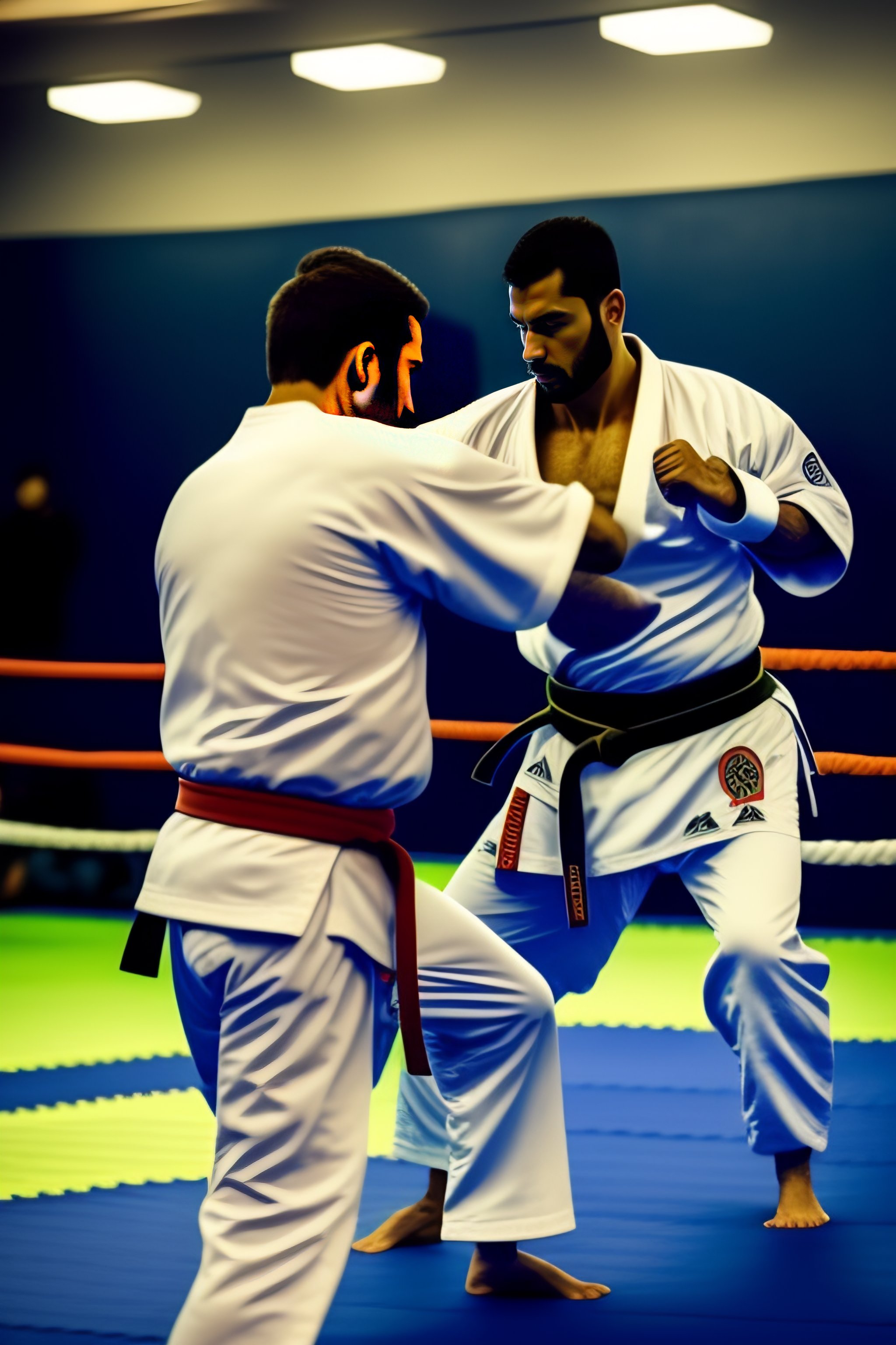 Lexica - Persona entrenando en el gimnasio practicando Karate kyokushin