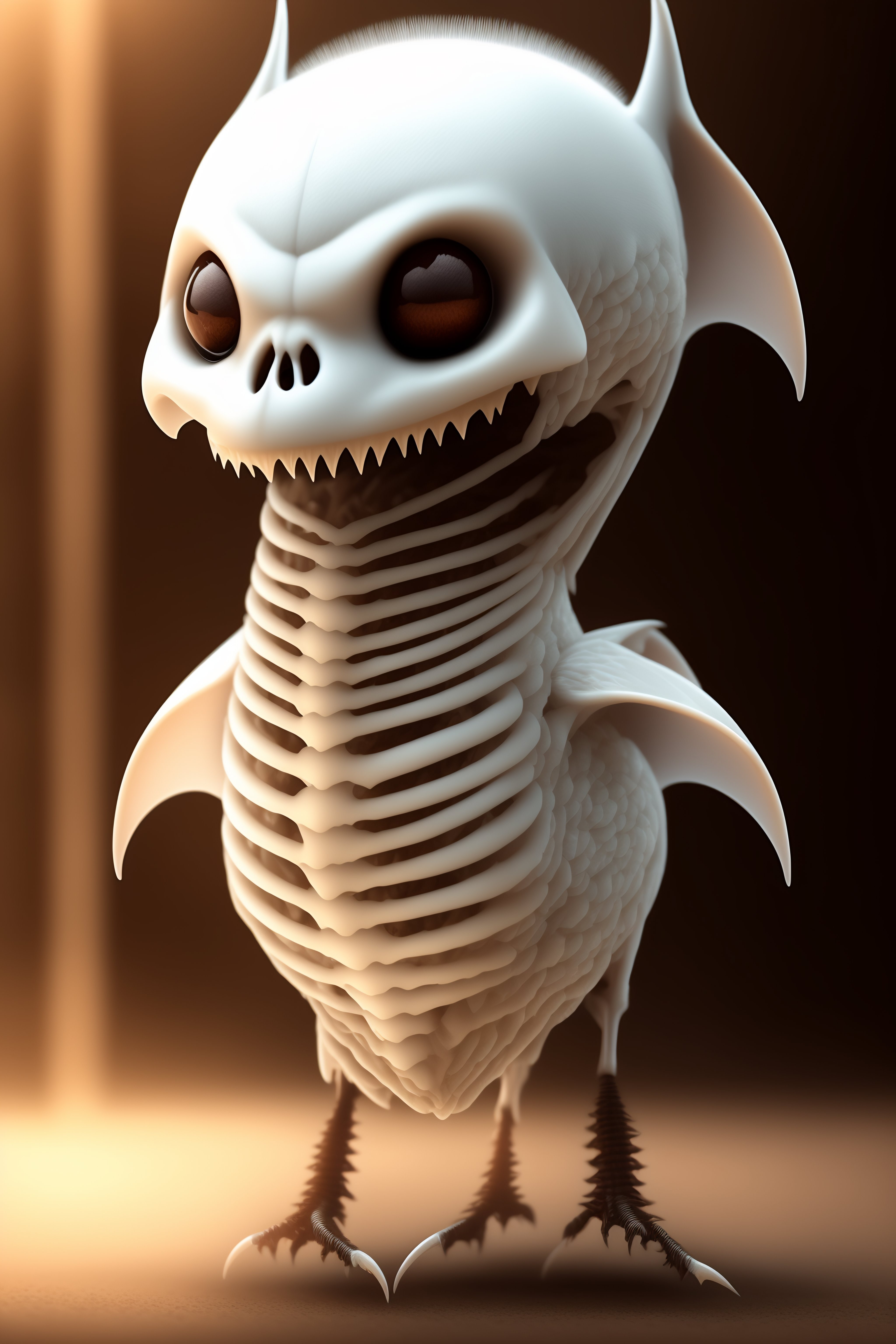 Lexica - Annoying white bat with a big head, weird body parts and looks ...