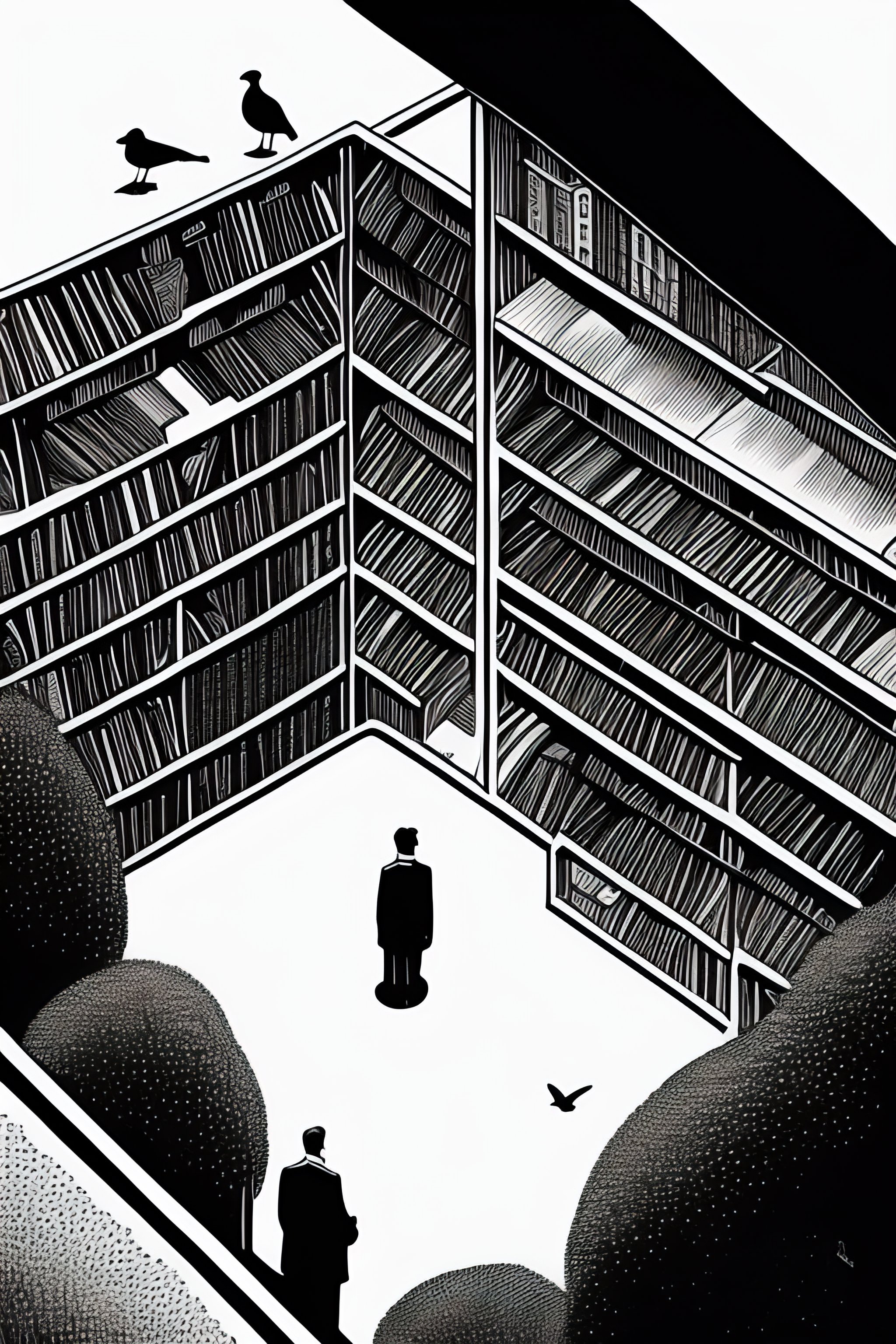 Lexica - A alone man. pen and ink ,birds eye view, illustrated by hergé ...