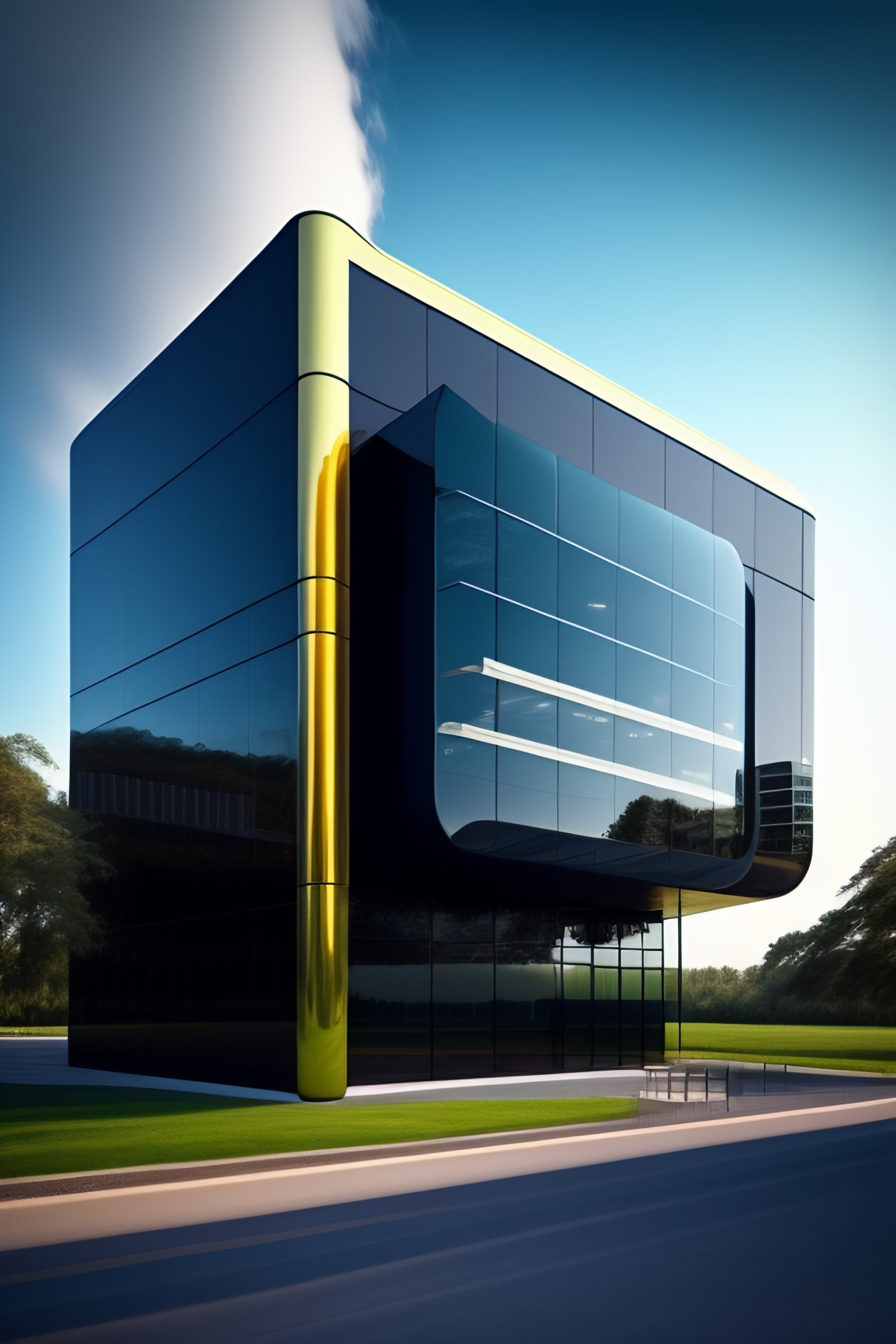 Lexica - Corporate building in shape of retro gameboy console