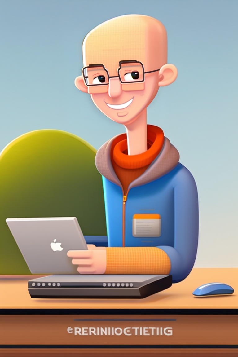 Lexica - The central figure is a programmer, whose bald face is ...