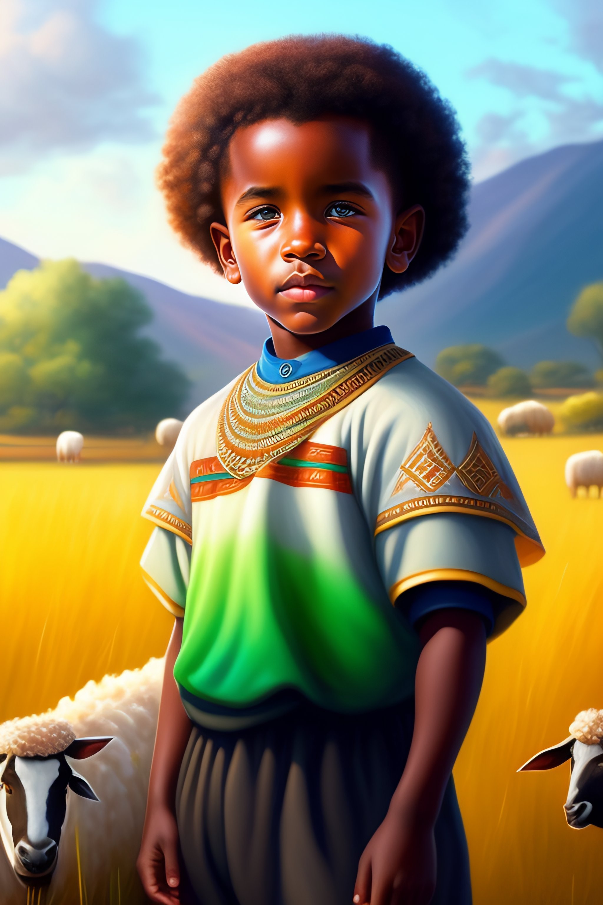 Lexica - Young Ethiopian muscular Shepard boy with a flok of sheep ...