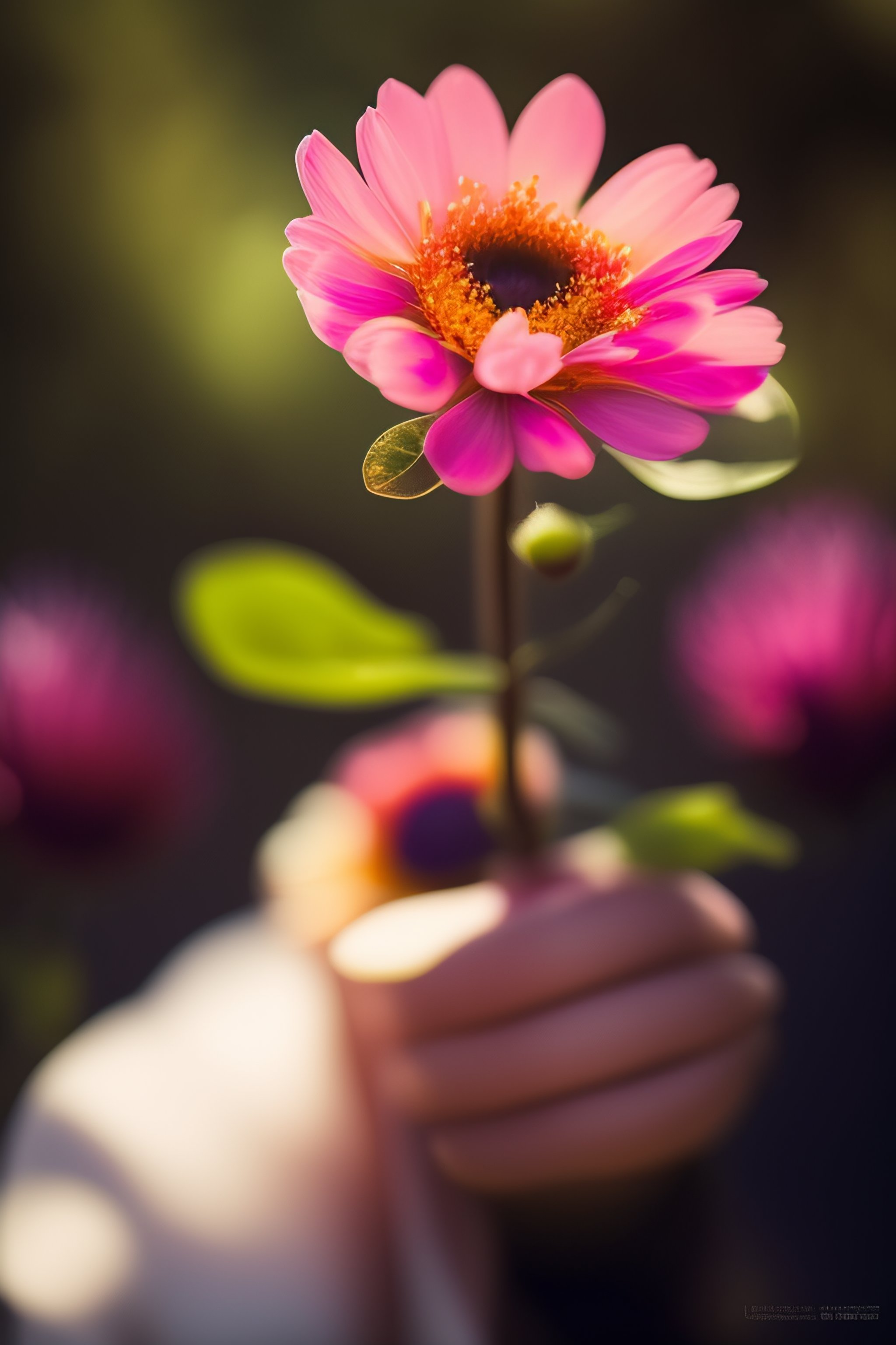 Lexica - A woman's elegant hand with a beautiful flower