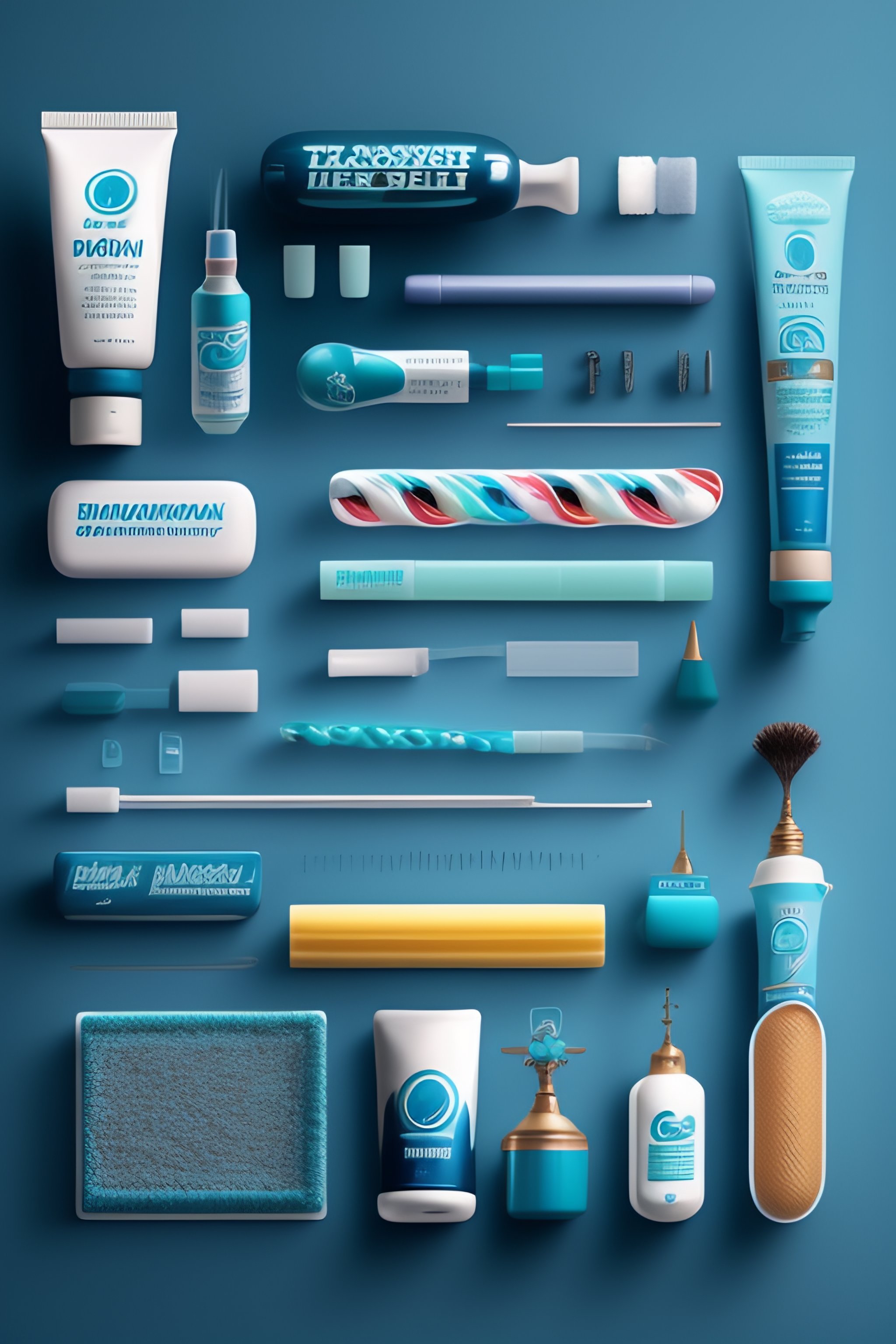 Lexica - "Toothpaste costumes and props, knolling, knolling layout ...