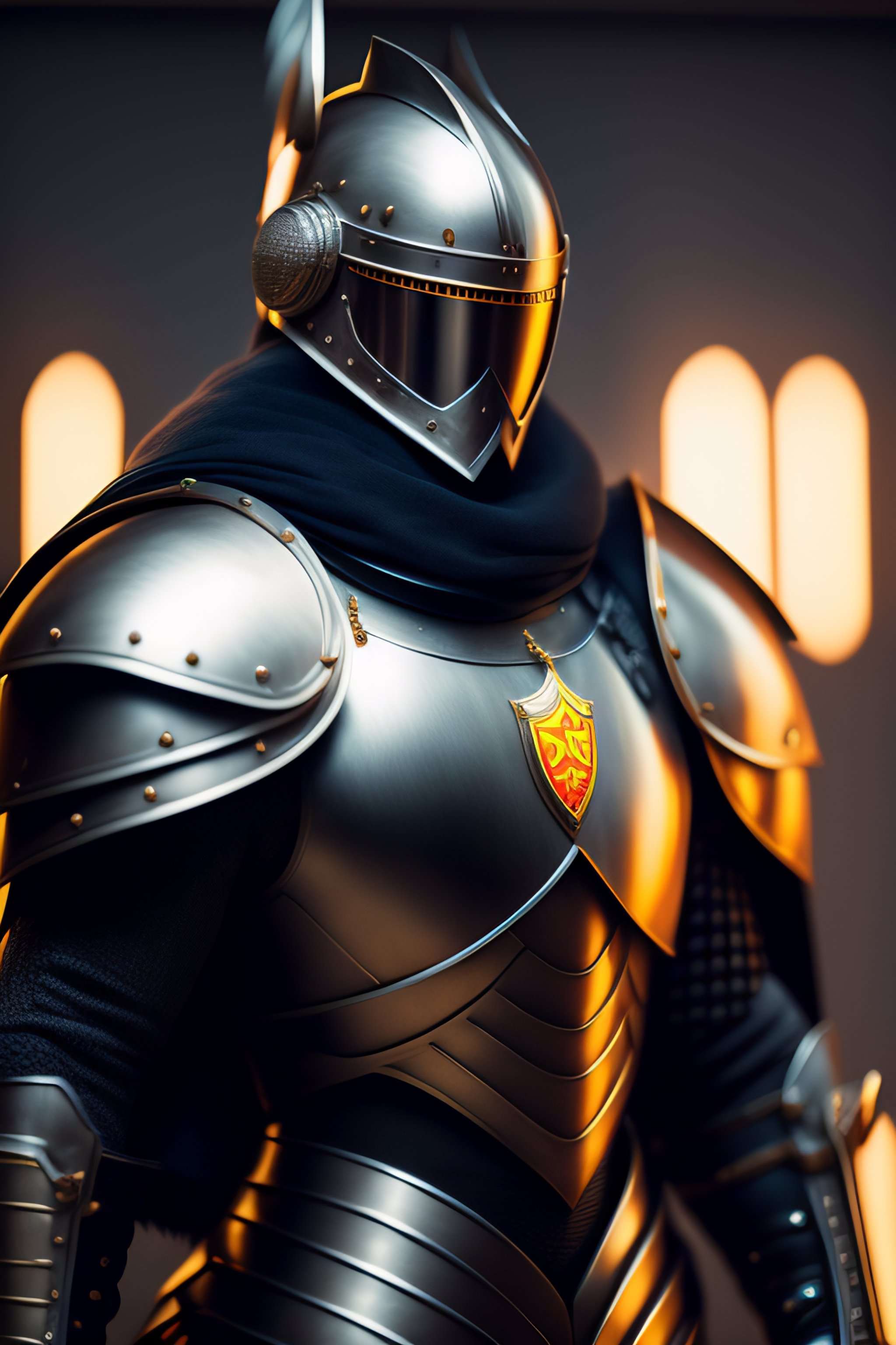 Lexica - Medieval knight with futuristic armor and electronic gadgets