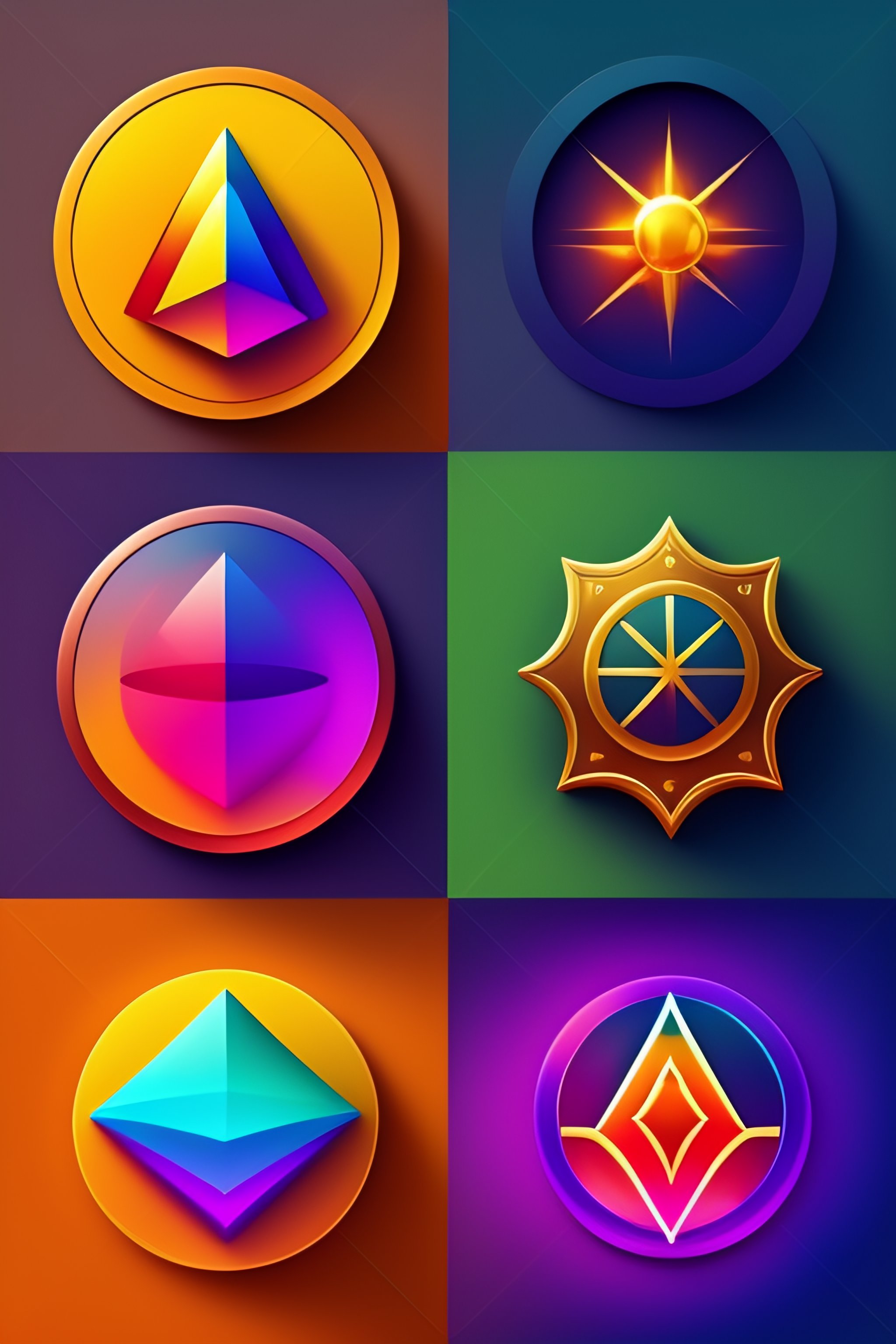 Lexica - Icon set, magic themed, for an AI image generation app, flat ...