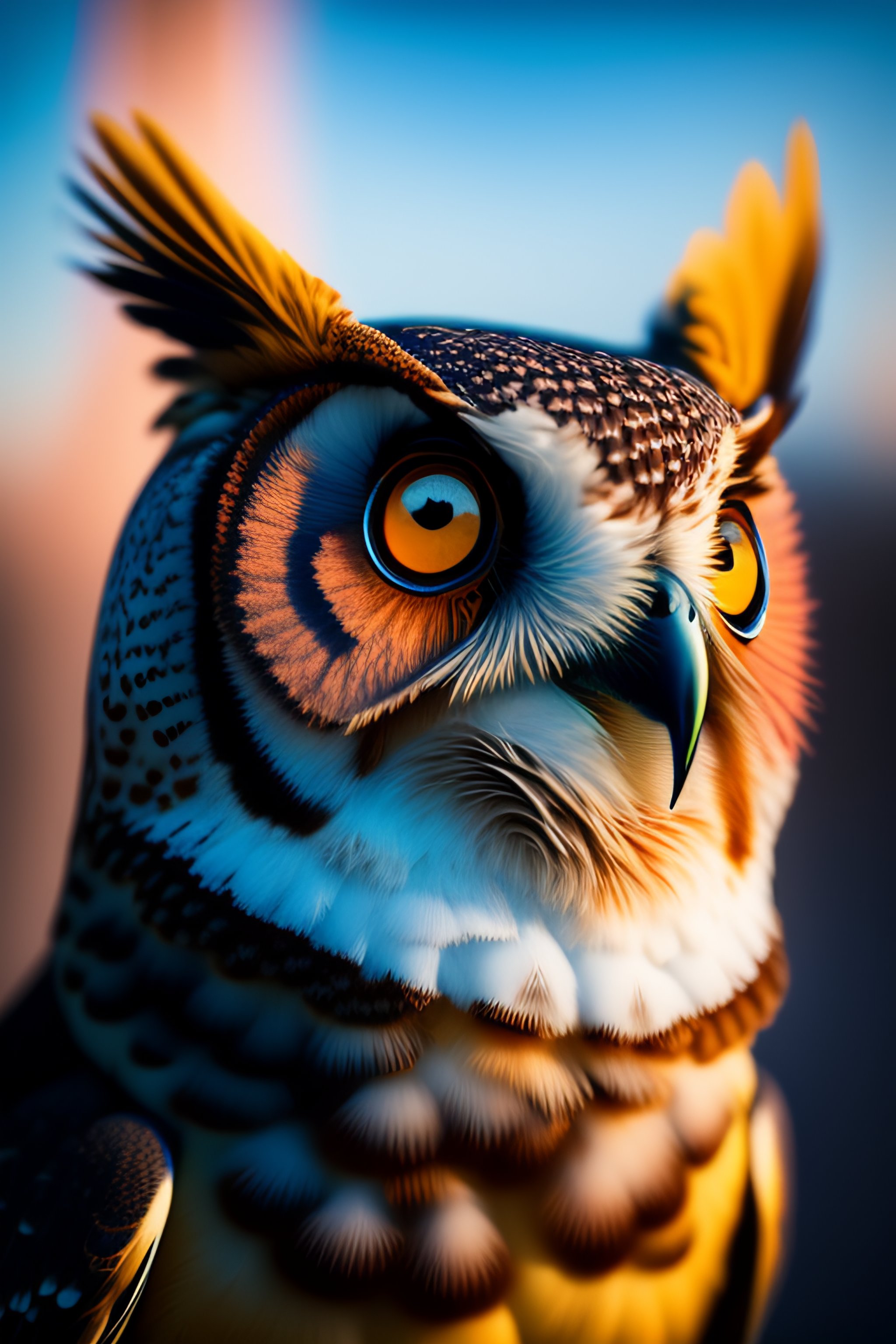 Lexica - Highly defined macrophotography selfie of a cute superb owl on ...