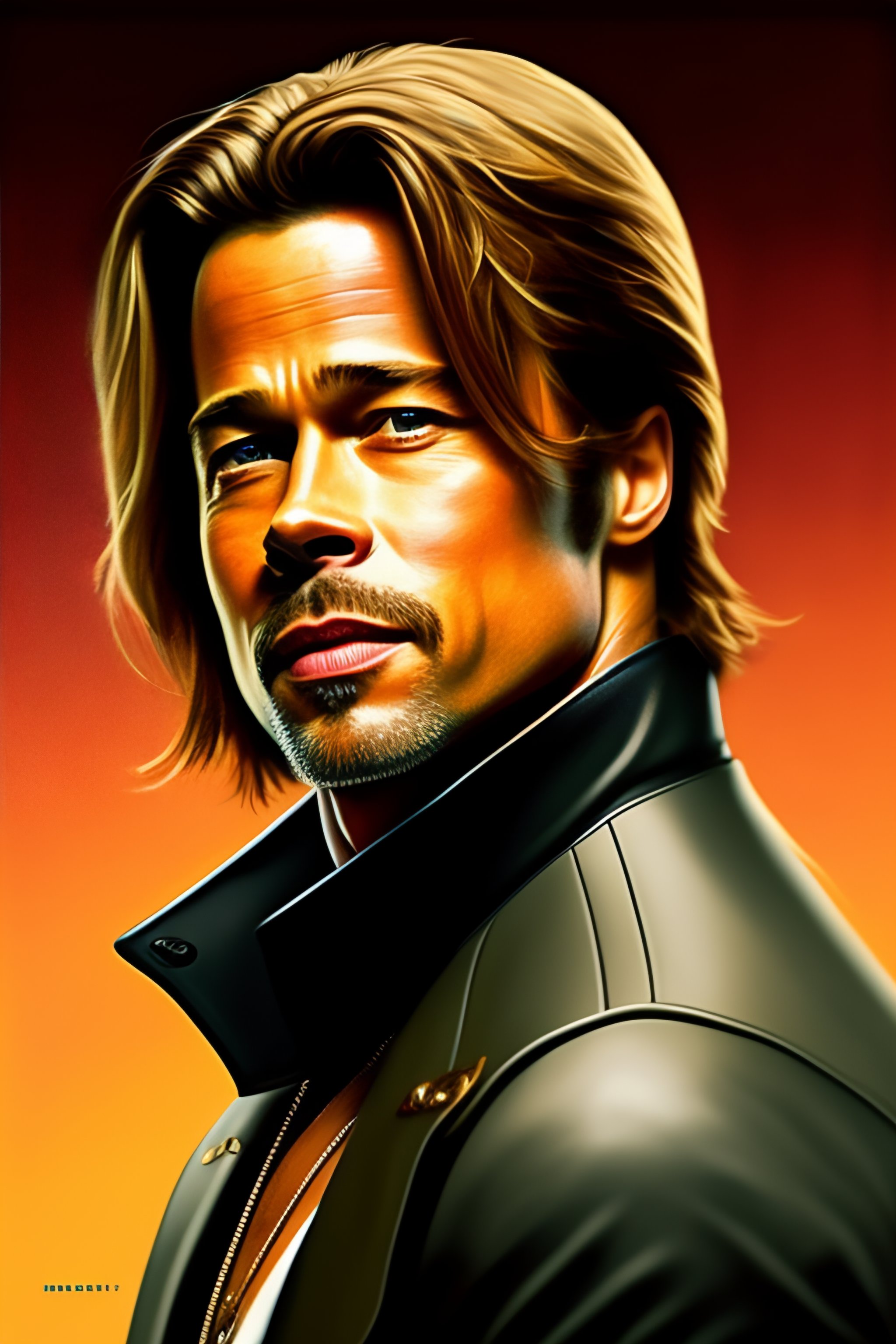 Lexica - Brad Pitt with a bird in his shoulder - anime style