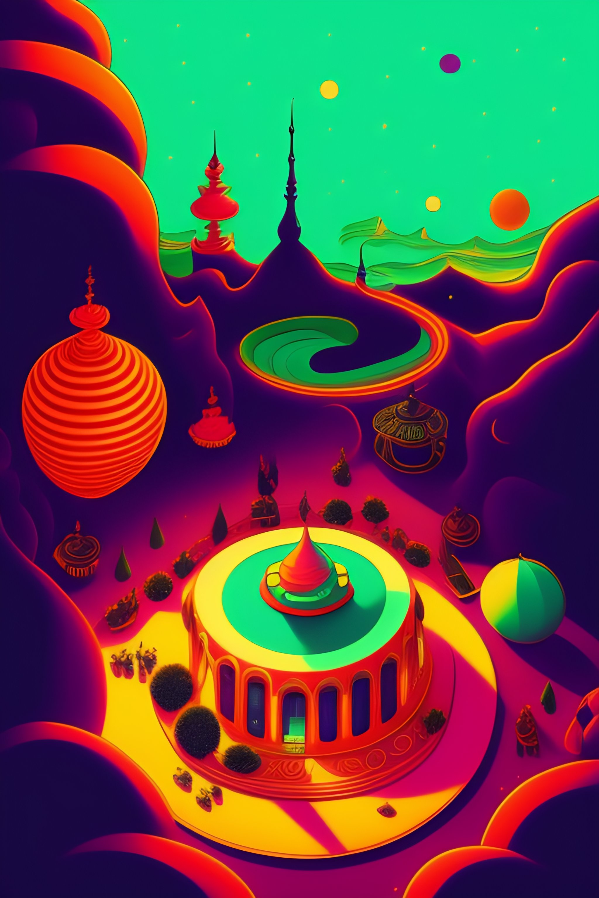 Lexica - Alien teaparty in the style of studio gibli and Melvyn Grant ...