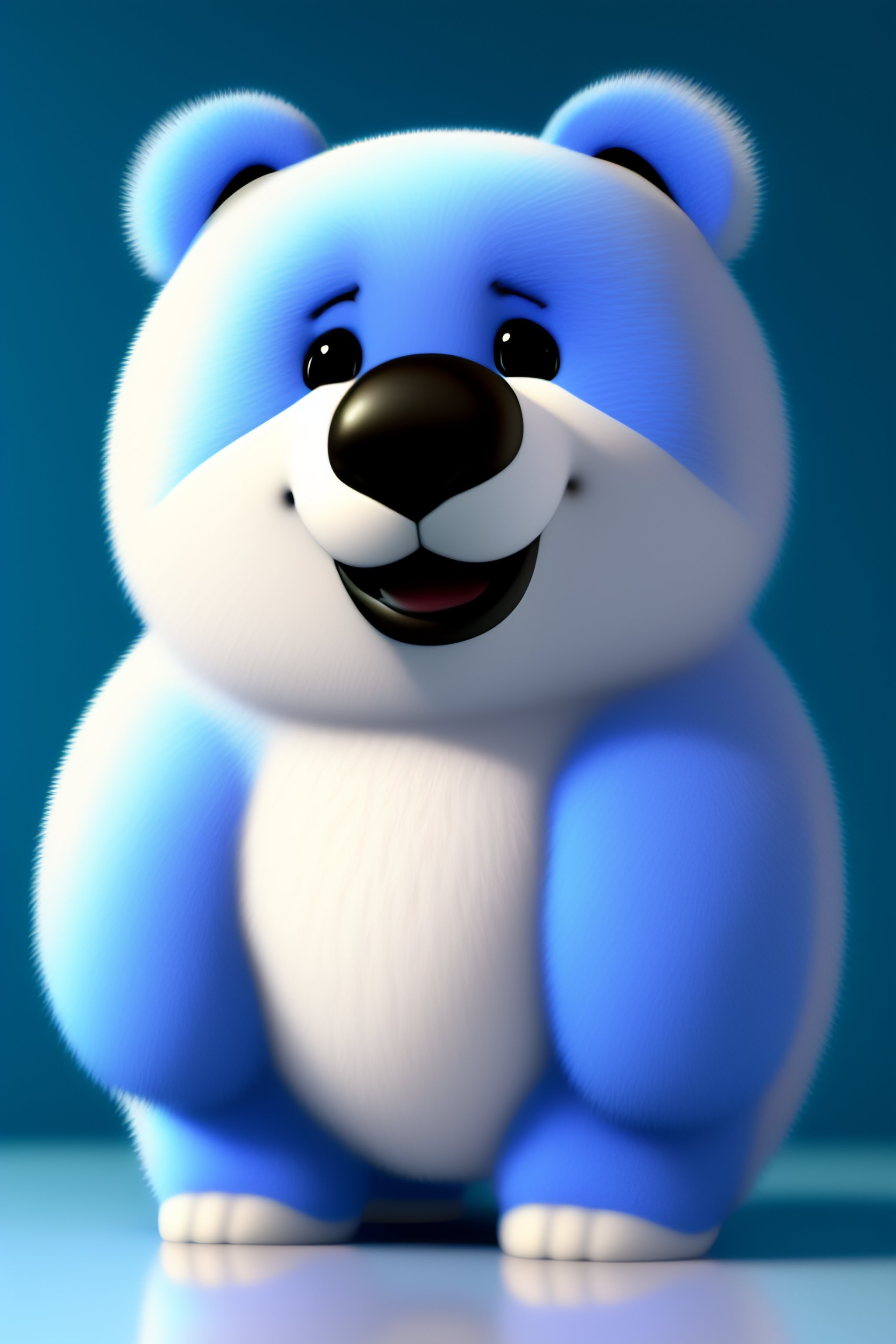 Lexica - Barnoo is a small, cute, loveable, furry blue bear with a big round face and round ears ...