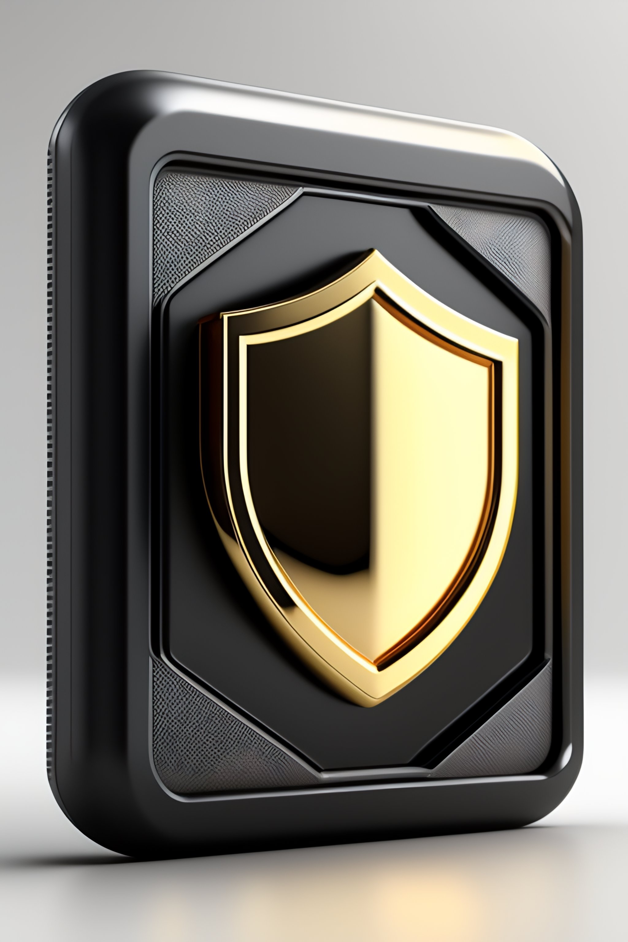 Lexica - 3D rendering of protecting shield with a crypto wallet on it