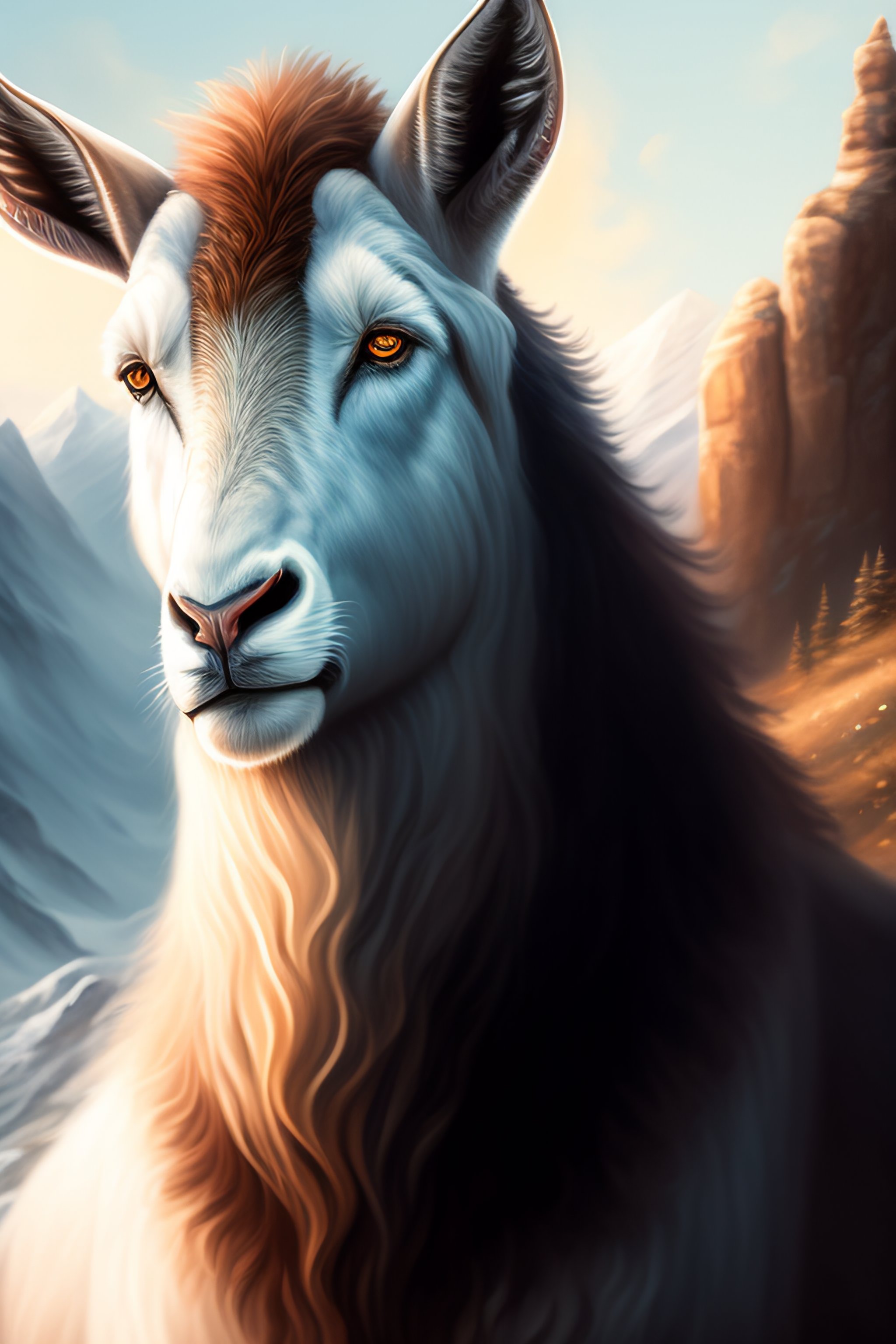 Lexica - Lionel Messi standing beside a majestic goat, D&D, fantasy ...