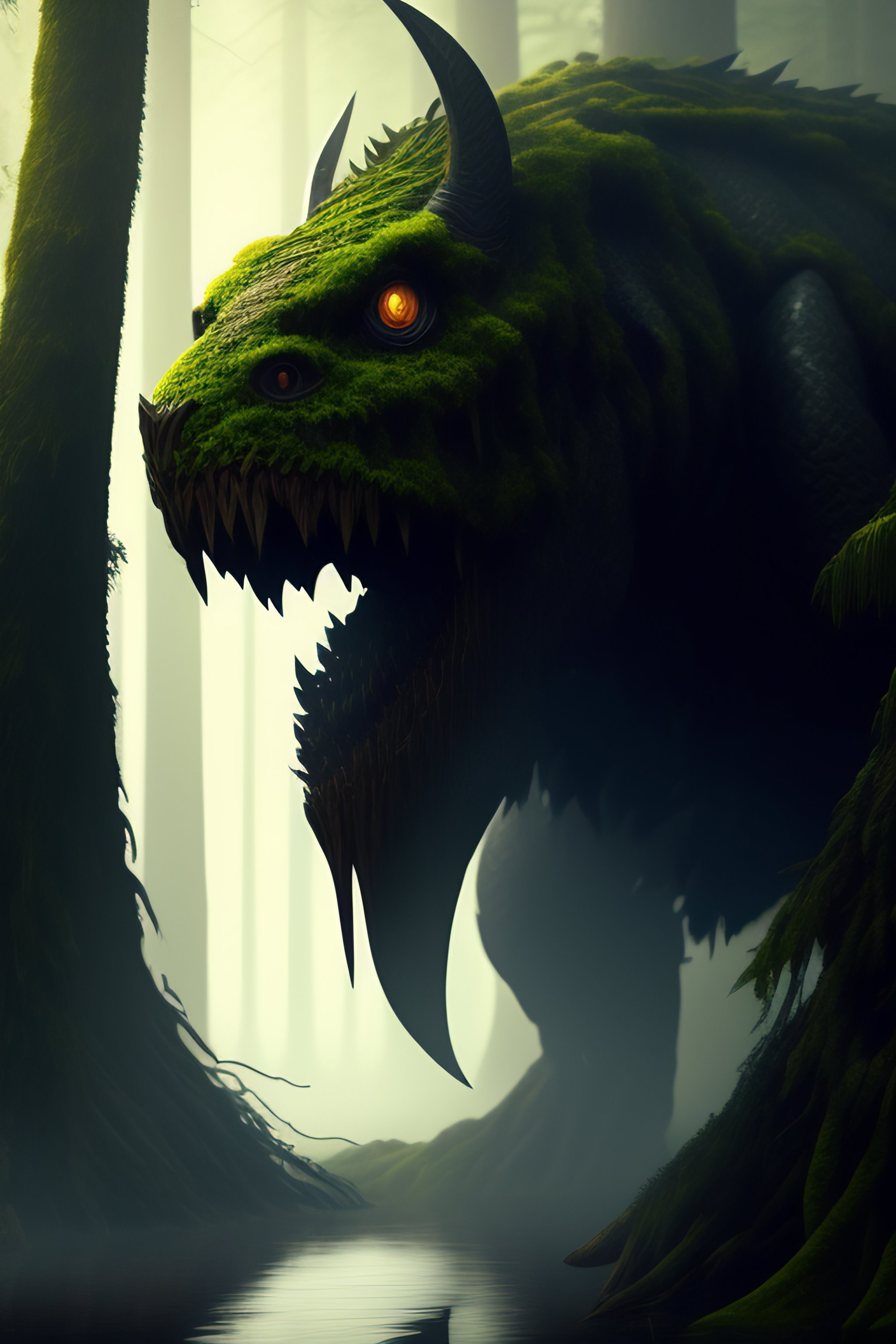 Lexica - Monster of nature, creature made of wood and leaves, grim ...