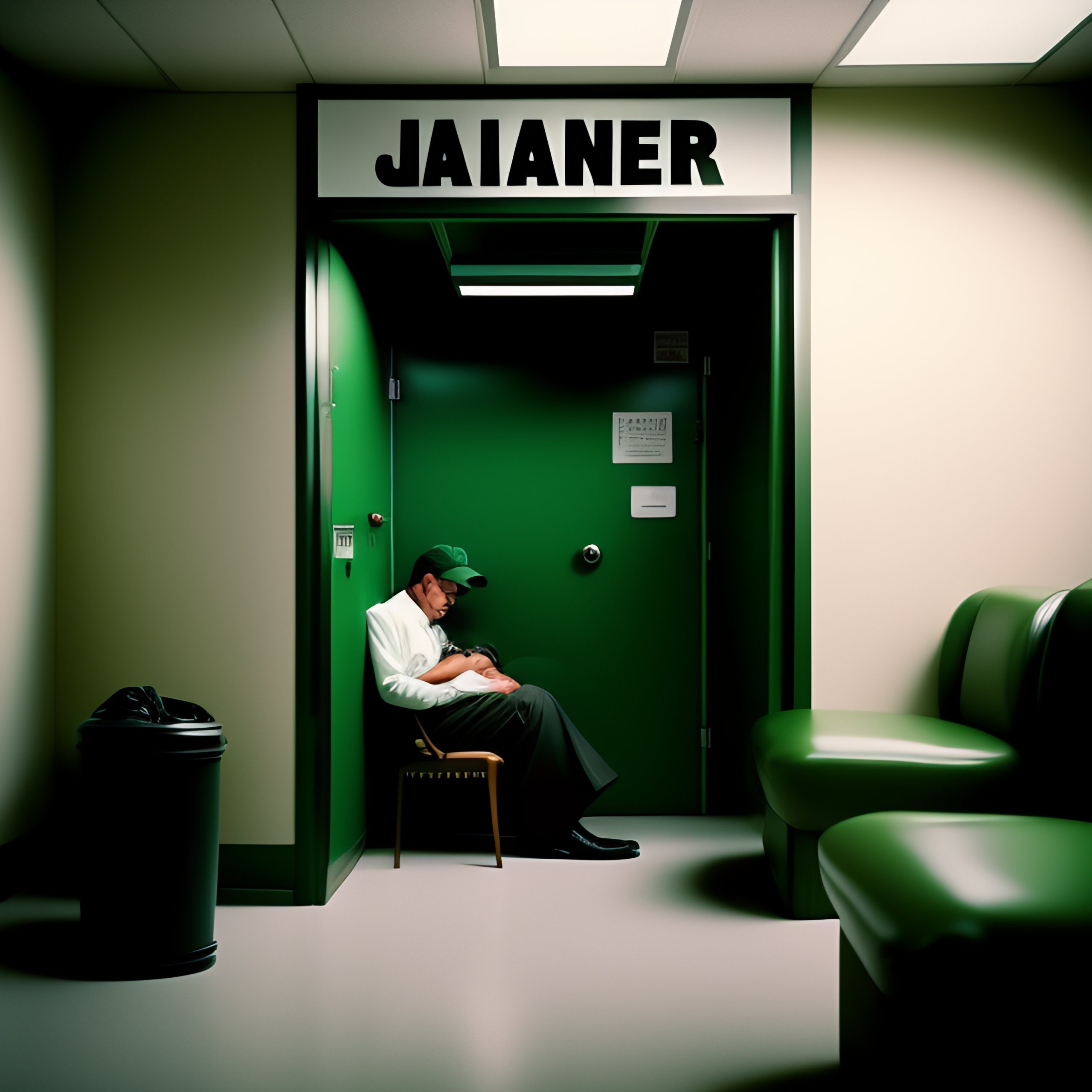 Lexica Sleeping Janitor In Janitor Closet 1970 Era Office, 60% OFF