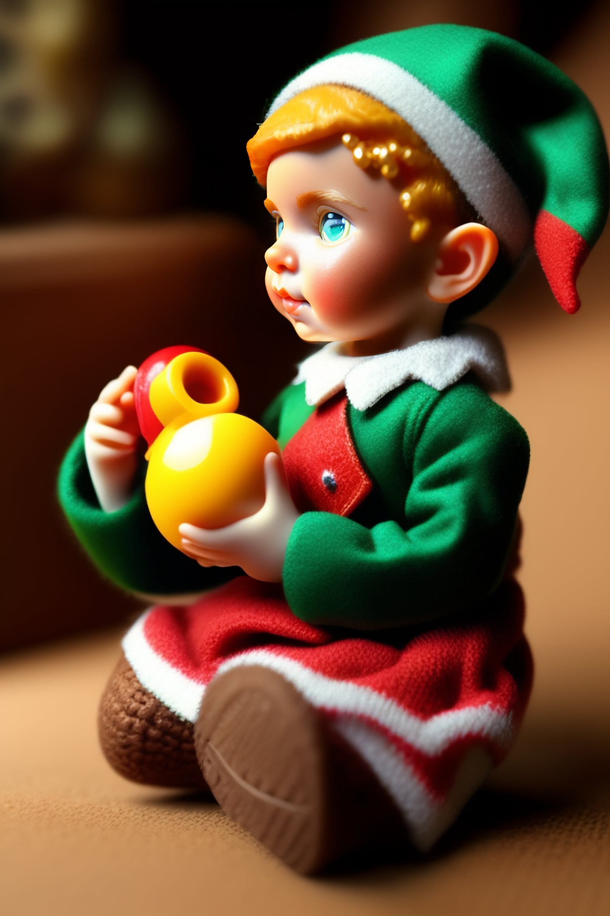 Lexica - Realistic Elf making toy, highly detailed, real