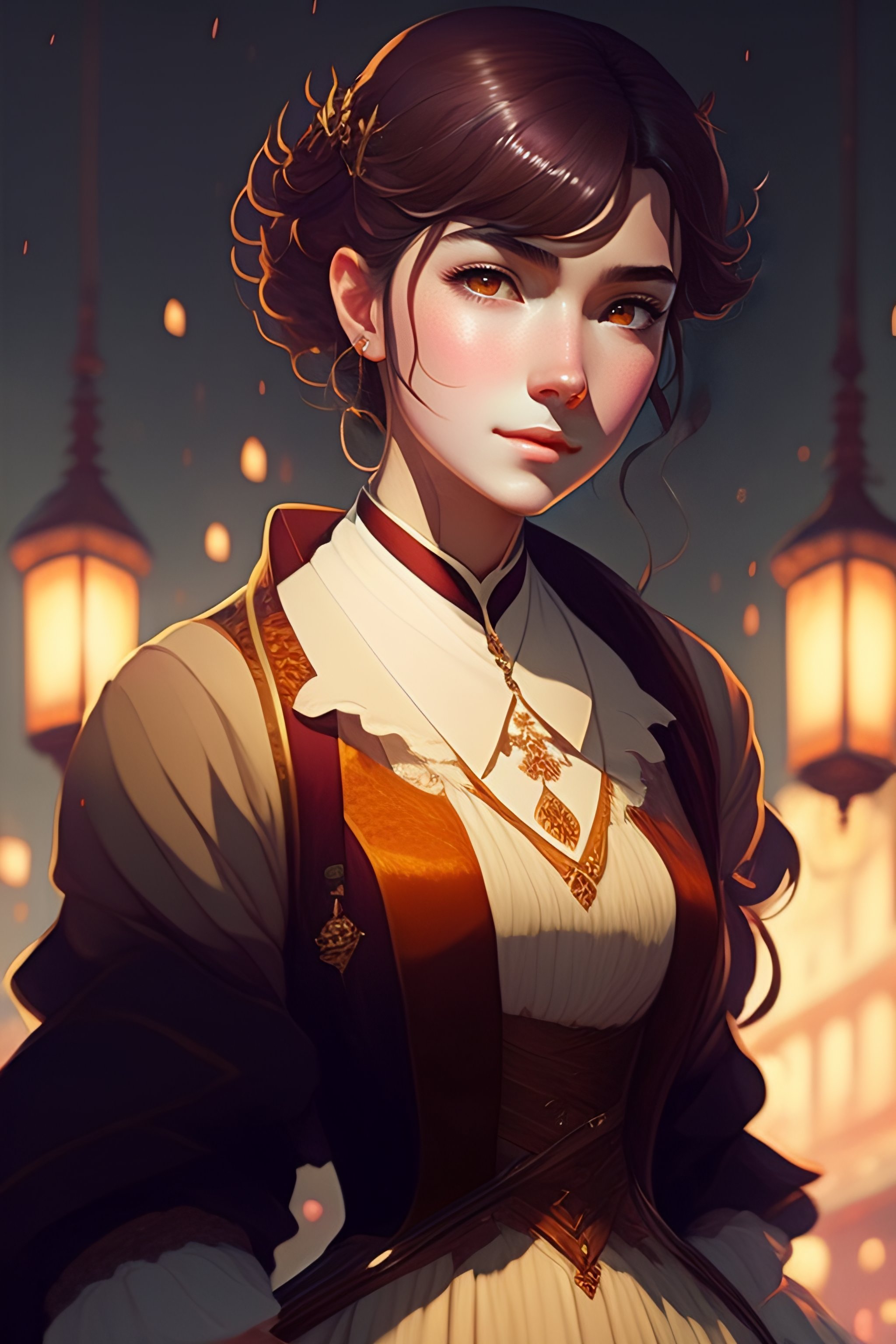 Lexica - Writing young reporter brunette tavern baroque oil painting ...