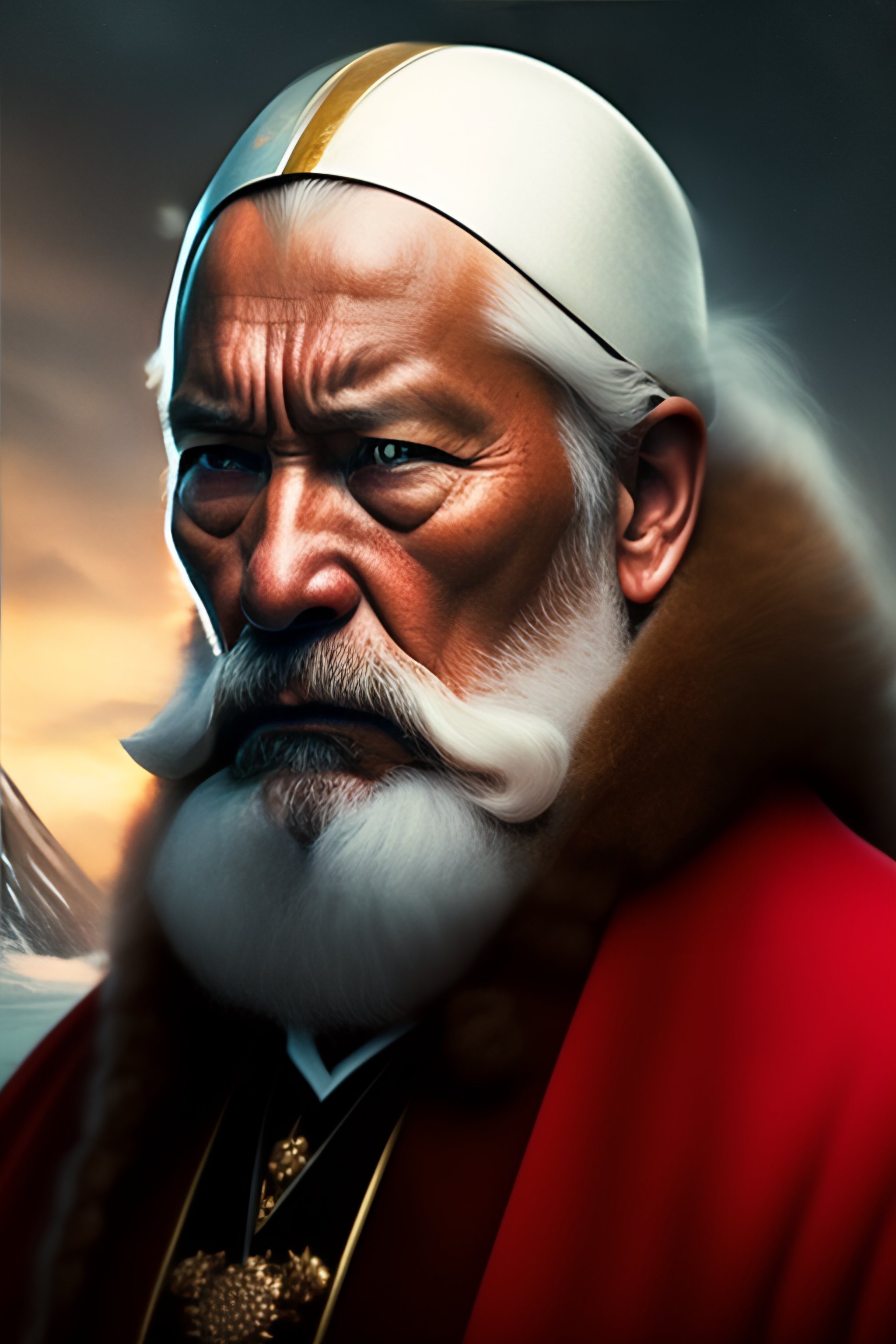 Lexica - A 50-years old scandinavian man in the year of 1700, angry face