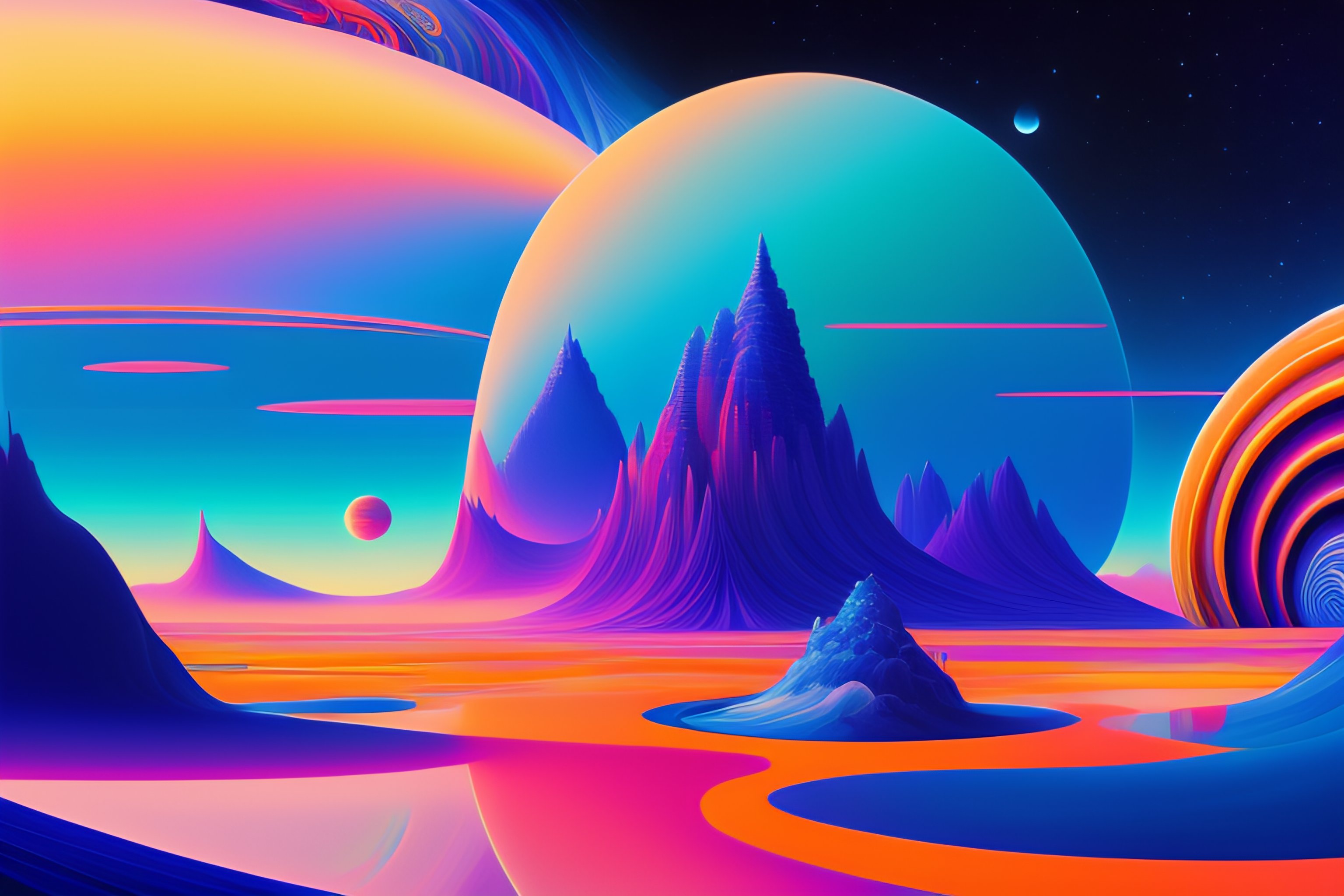 Lexica - James Gilleard illustration, swirly sci-fi blue alien ...