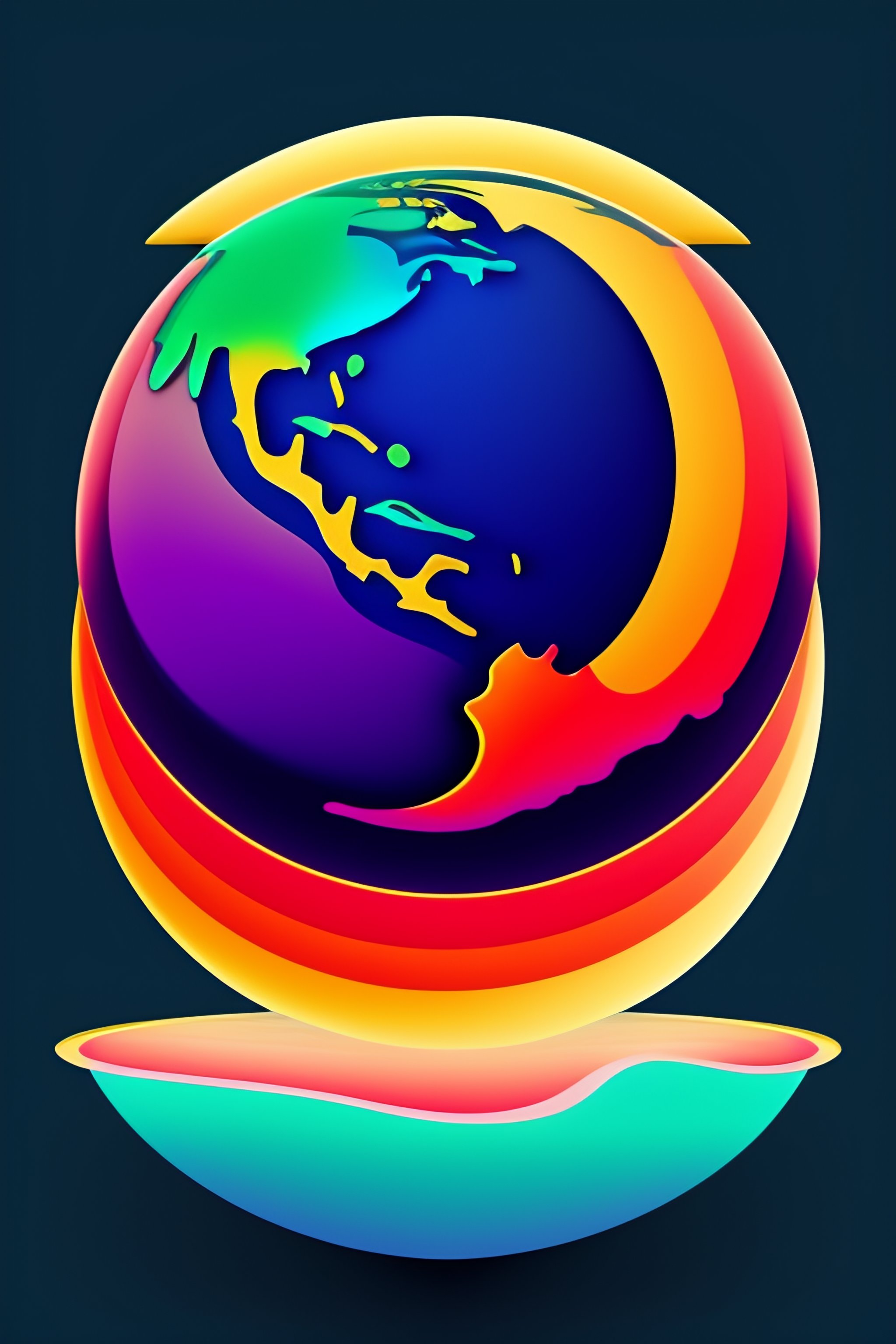 Lexica - Earth globe with layers, clean lines, simple vector art, 2d ...