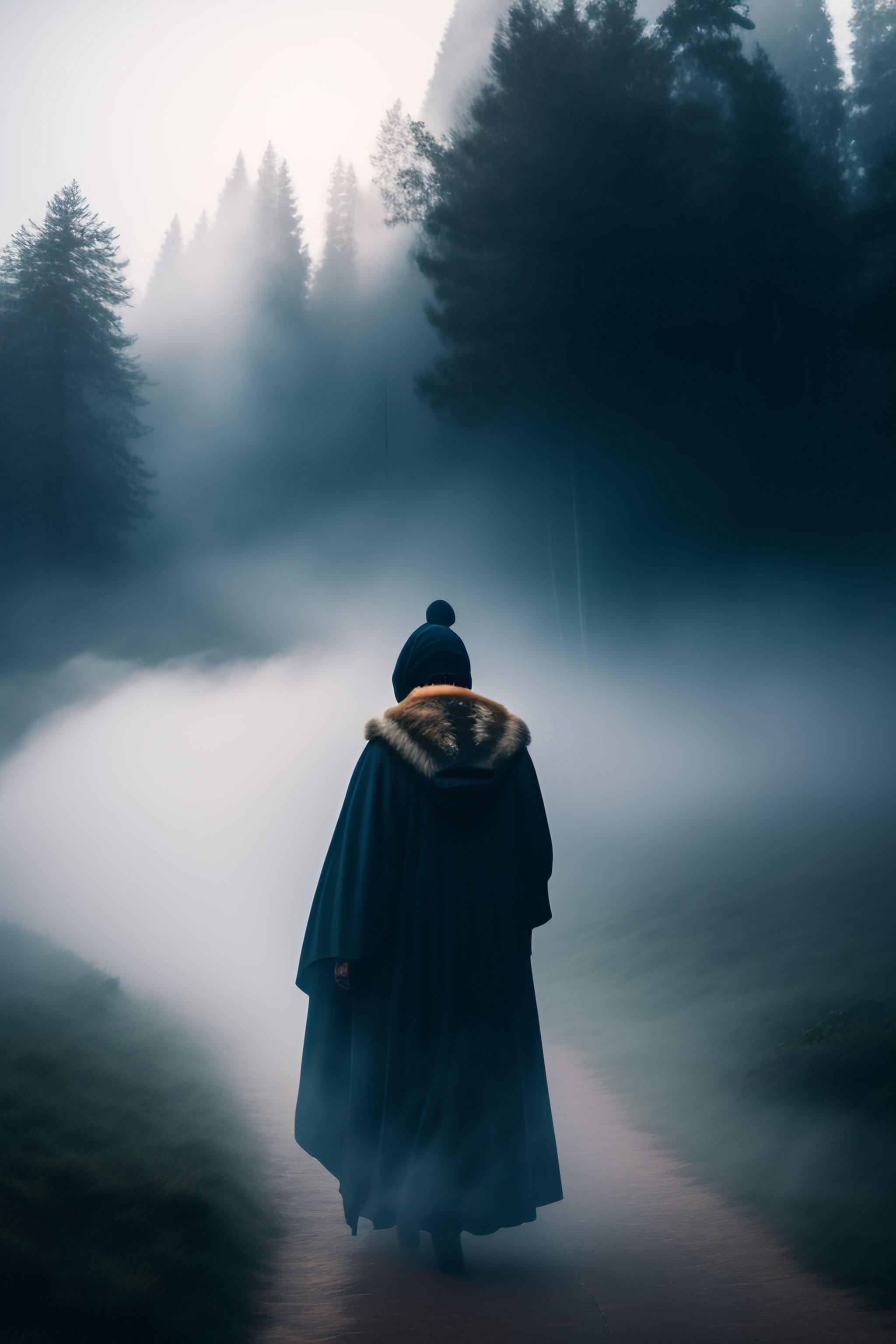 Lexica - Magic spellcaster in mist morning fog