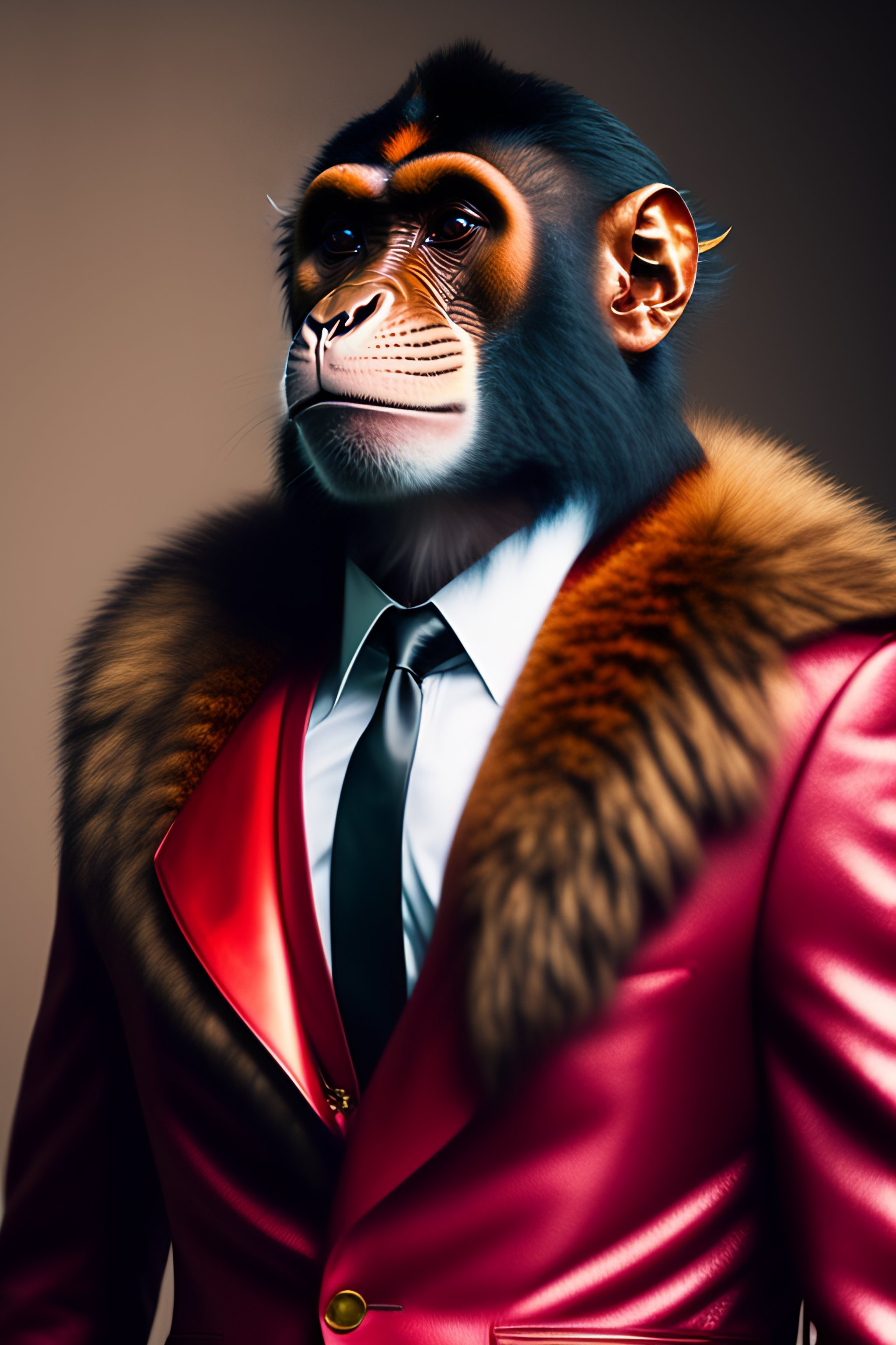 Lexica - Super rich monkey wearing expensive clothes