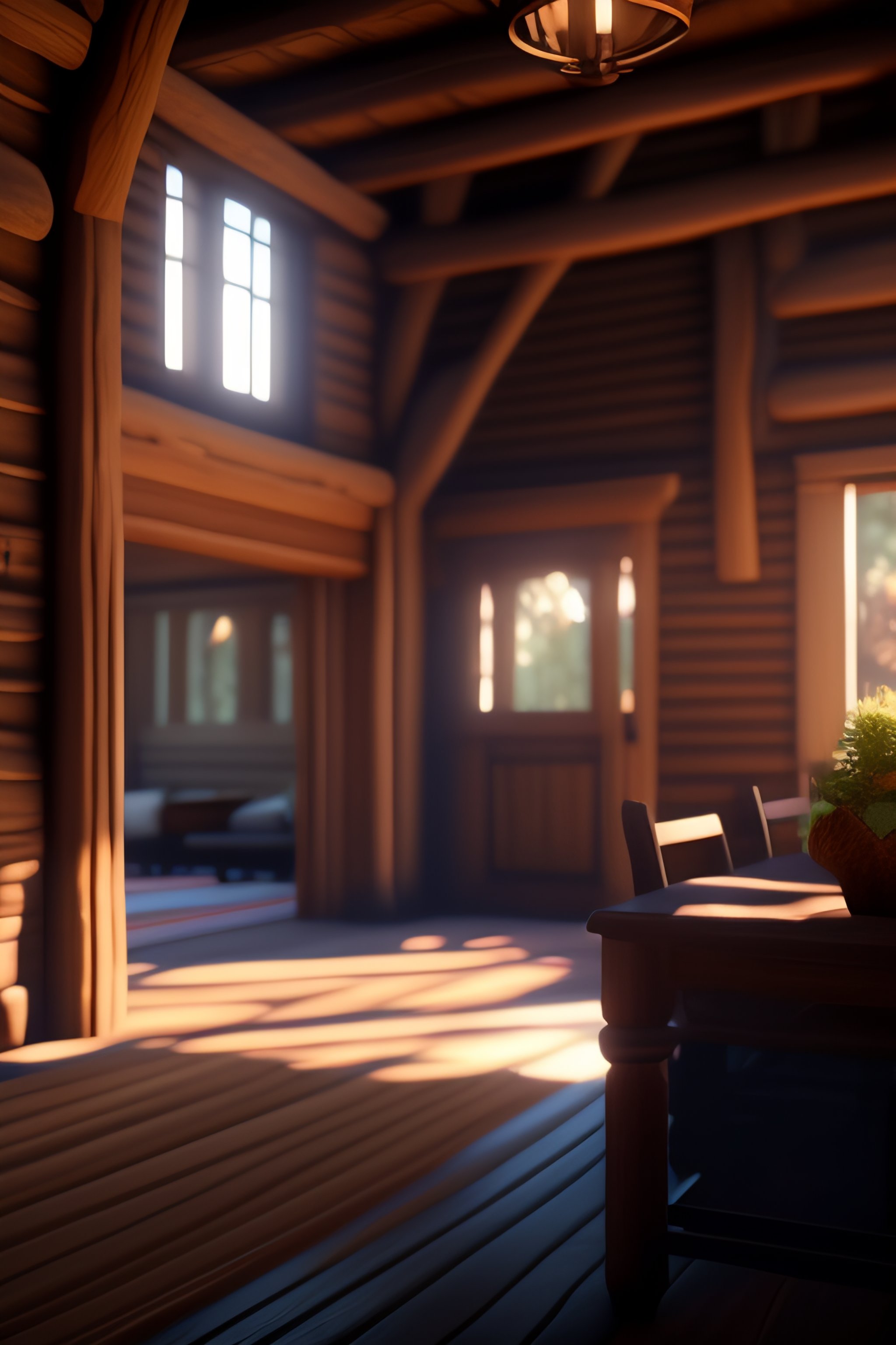 Lexica - Peaceful wooden mansion, interior, unreal engine 5 tech demo ...