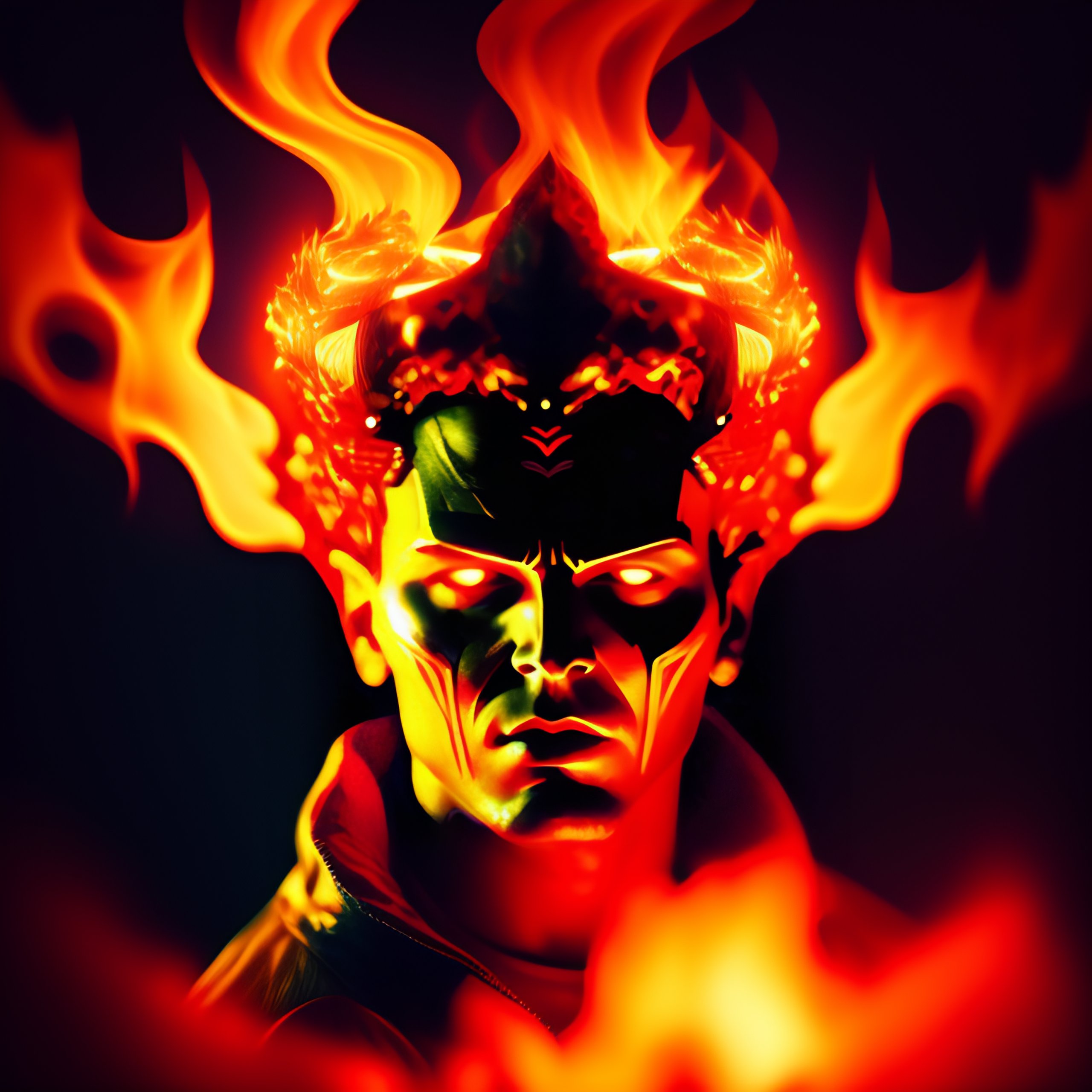 Lexica - Marvel comic style, crown of flames, horror, clown, ambient ...