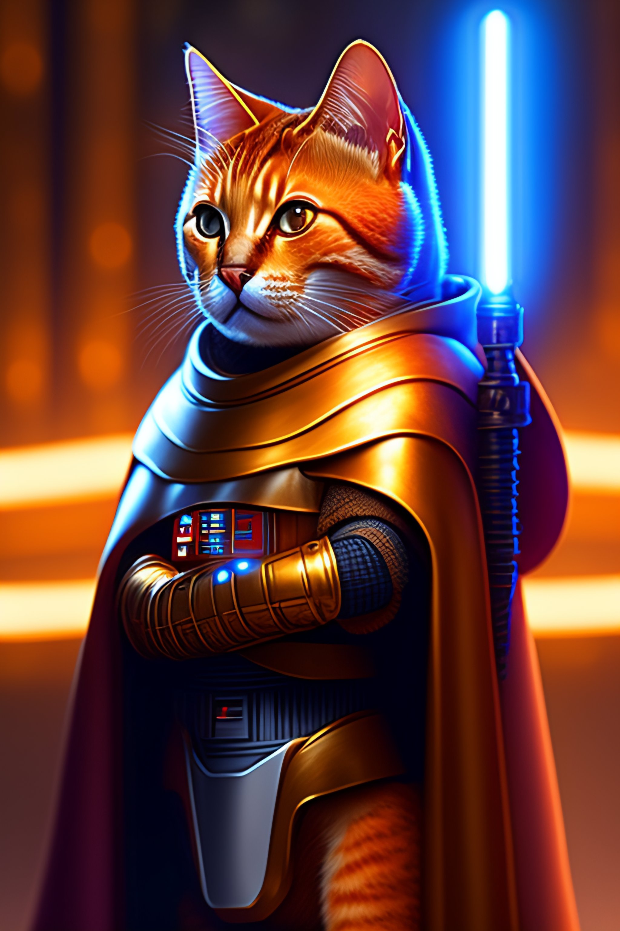 Lexica - Star Wars scene artificial intelligence a small red cat ...