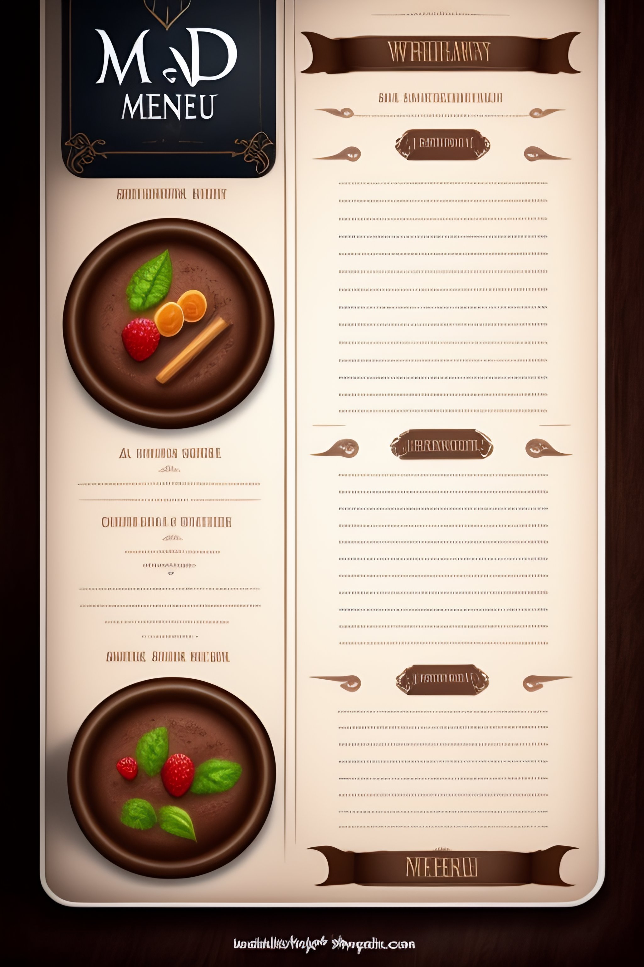 Lexica - A dnd menu on a sheet with embelishments for w webpage