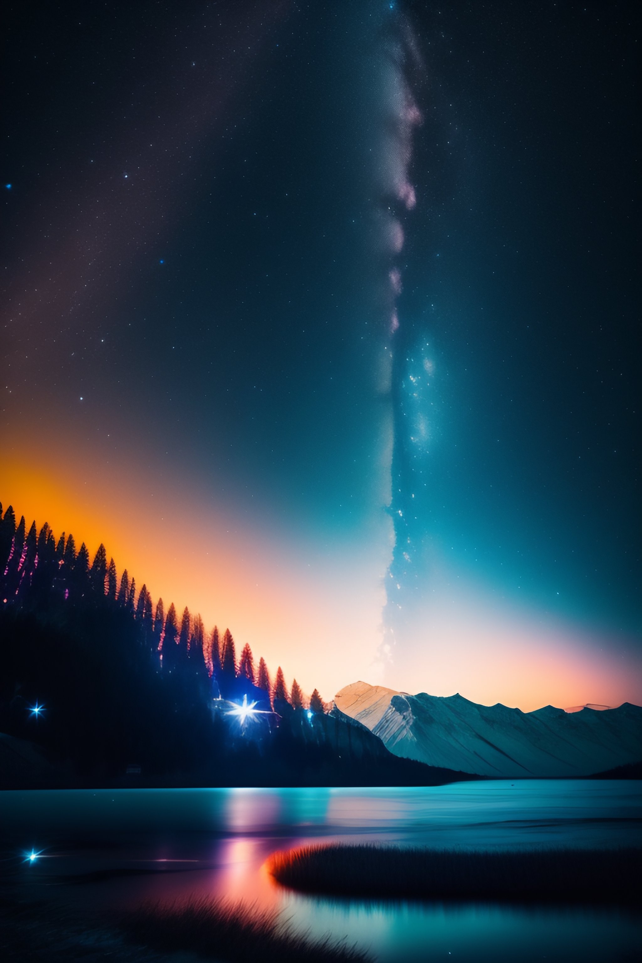 Lexica - Night Starry Sky Landscape