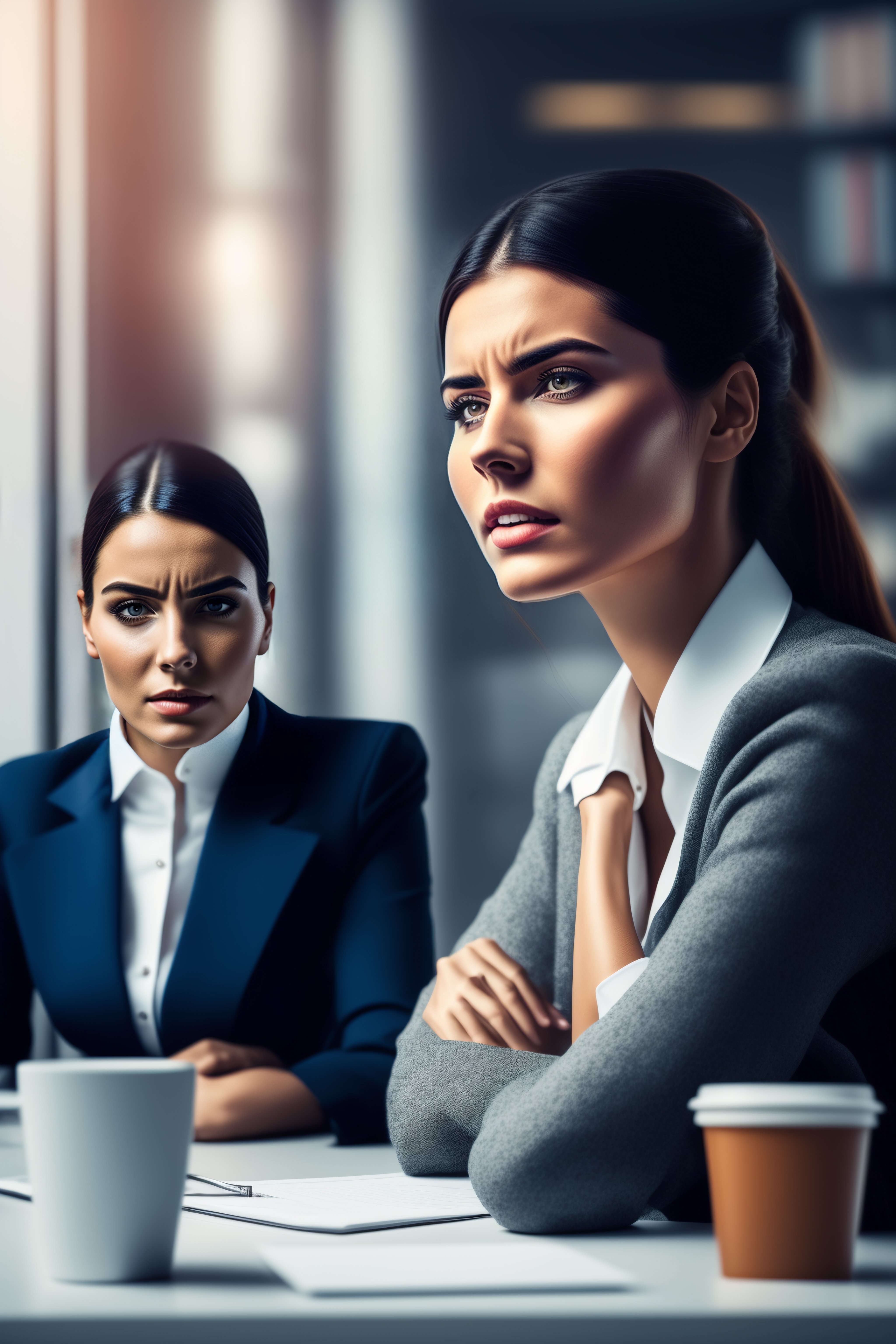 Lexica - Stressed out, scared young female employee staying in toxic ...