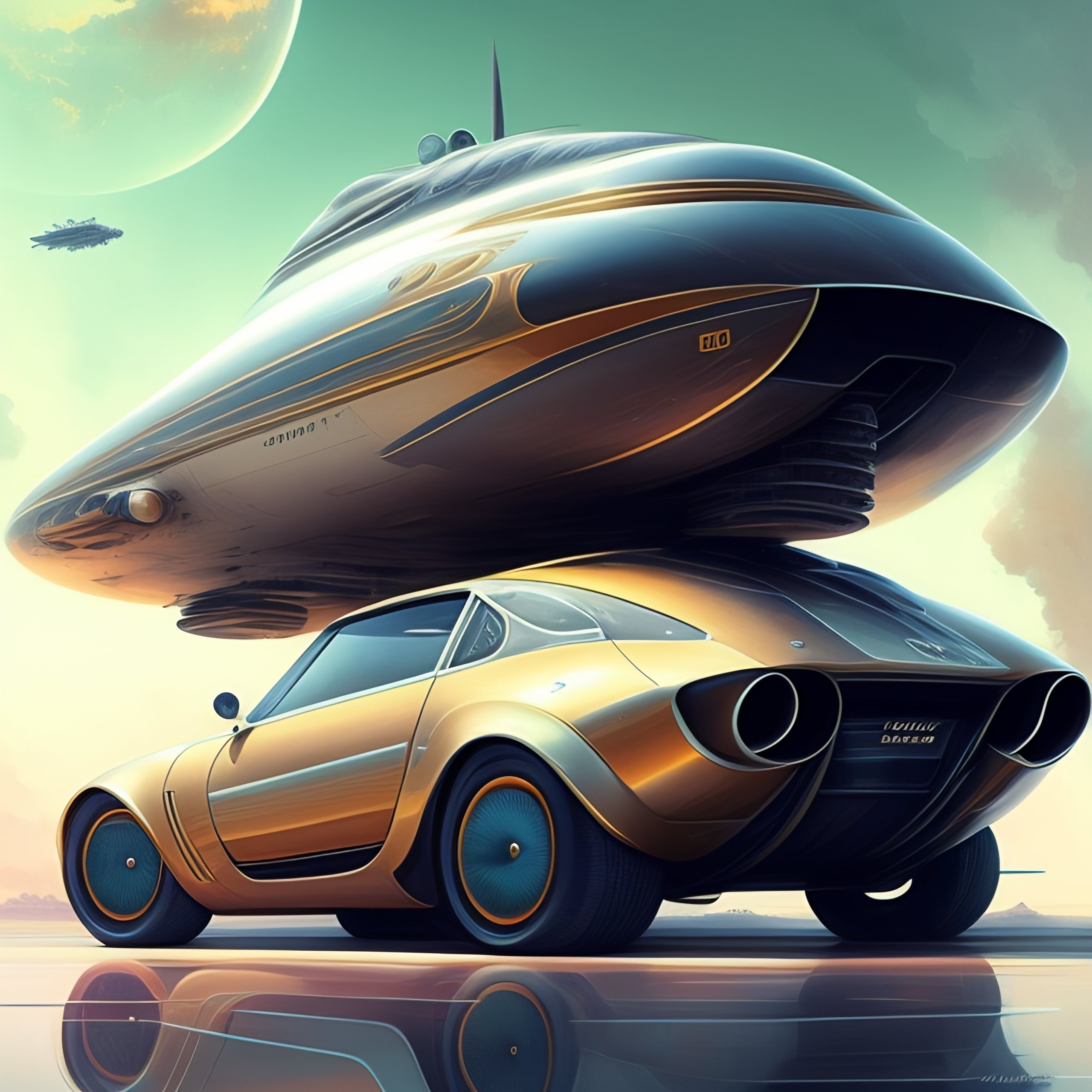 Lexica - 2050s retro future art automotive designs borders lines ...