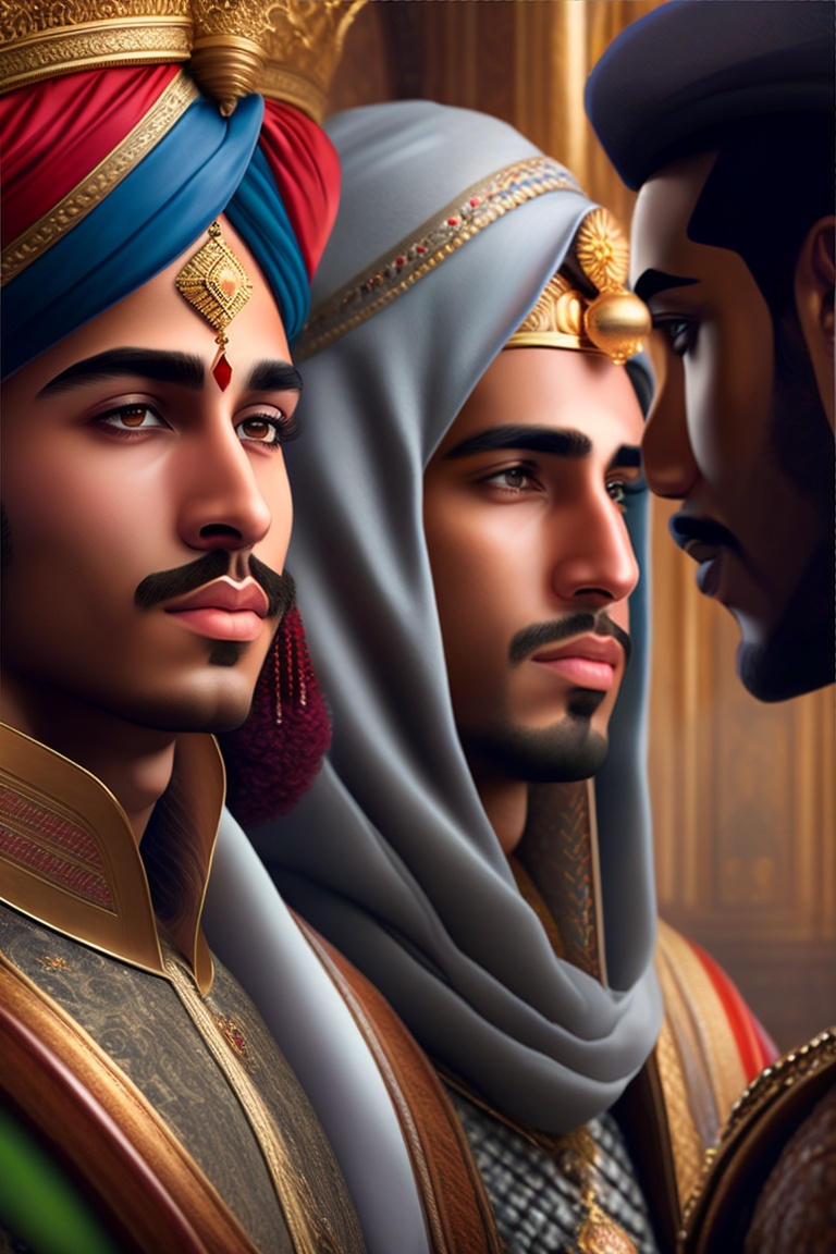 Lexica - The arab Princes' Discussion: Illustrate a scene where the ...
