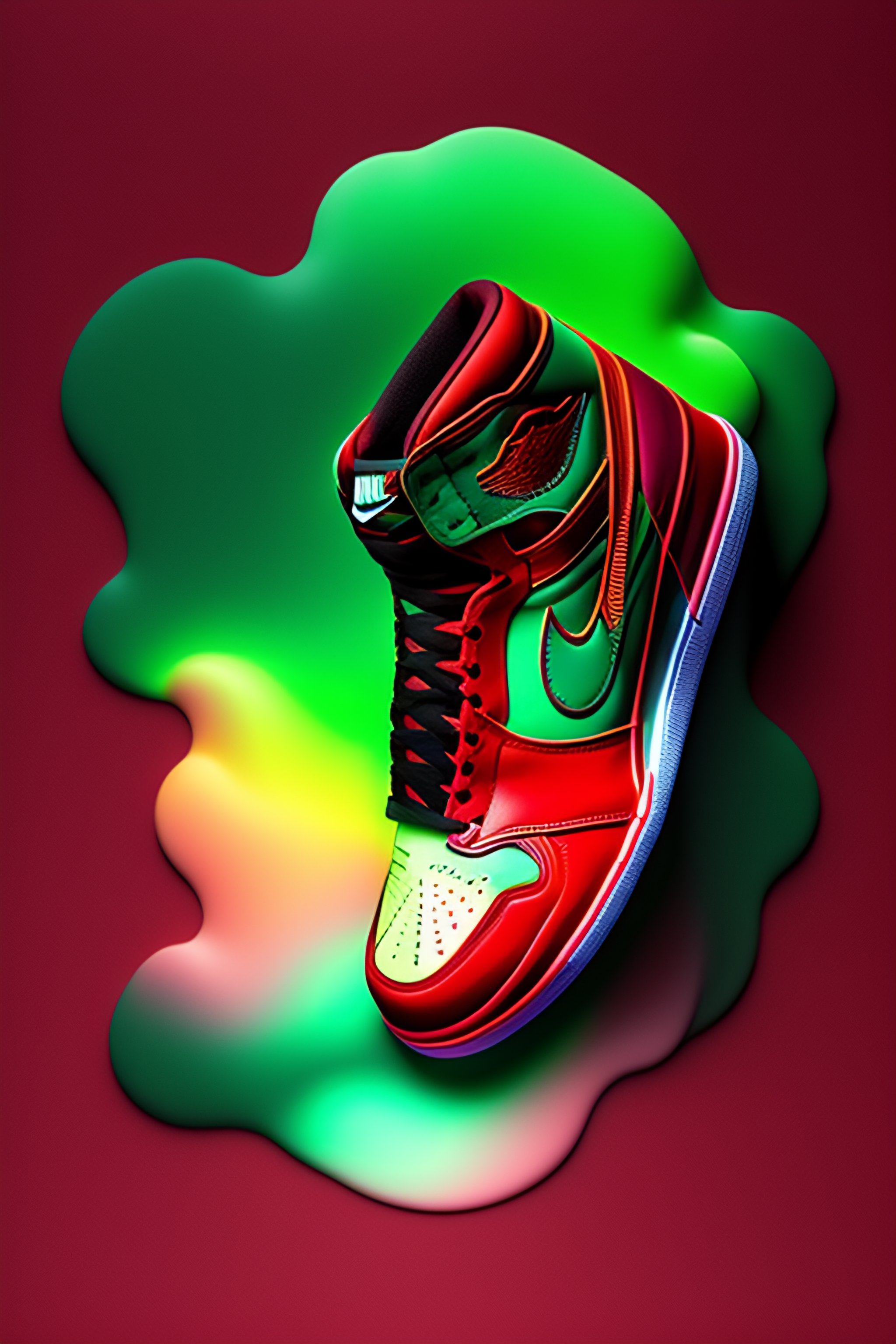 Lexica - Nike jordan 1 "chicago" colorway, green cloud background