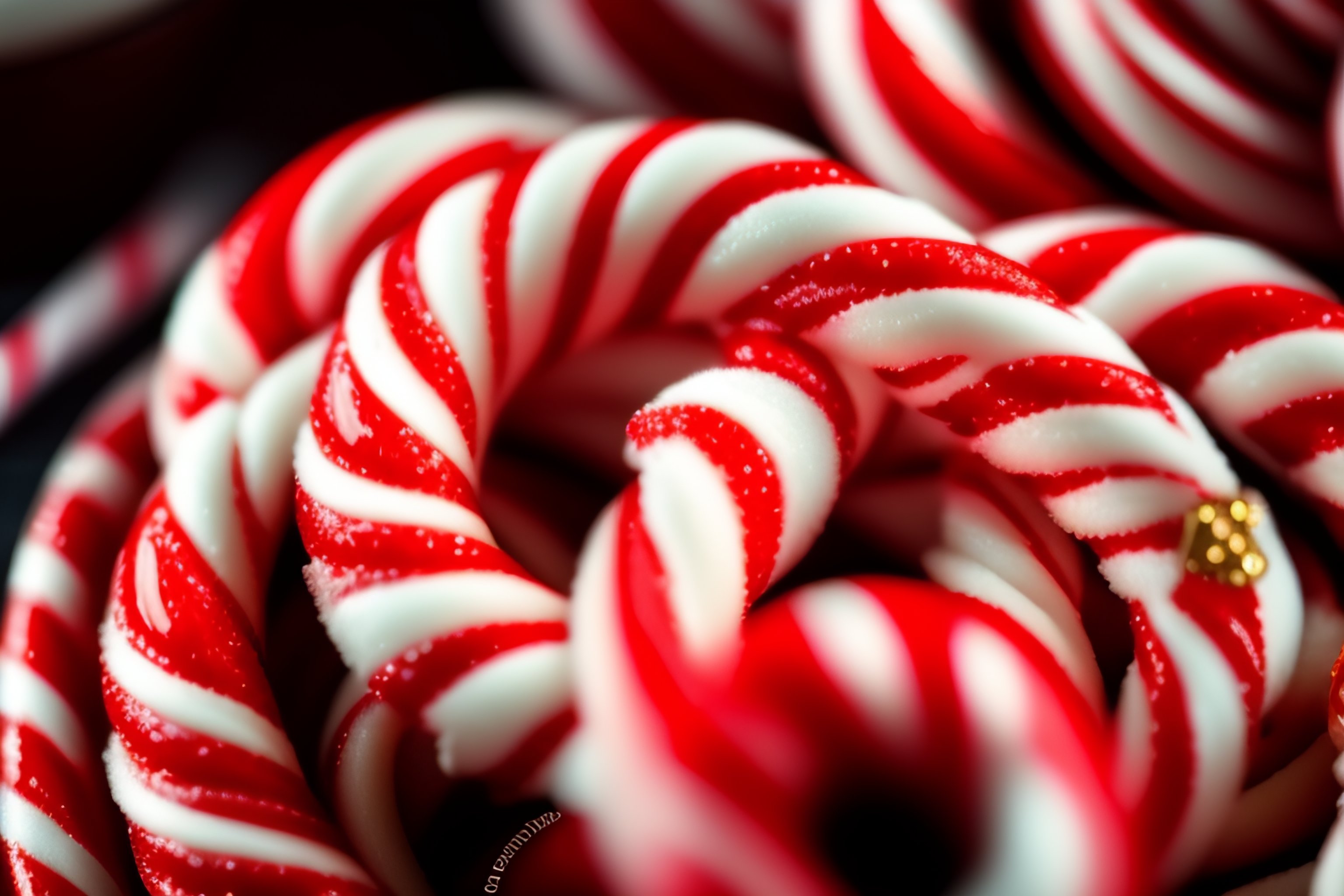 Lexica - Closeup of peppermint candy canes side by side, intricate ...