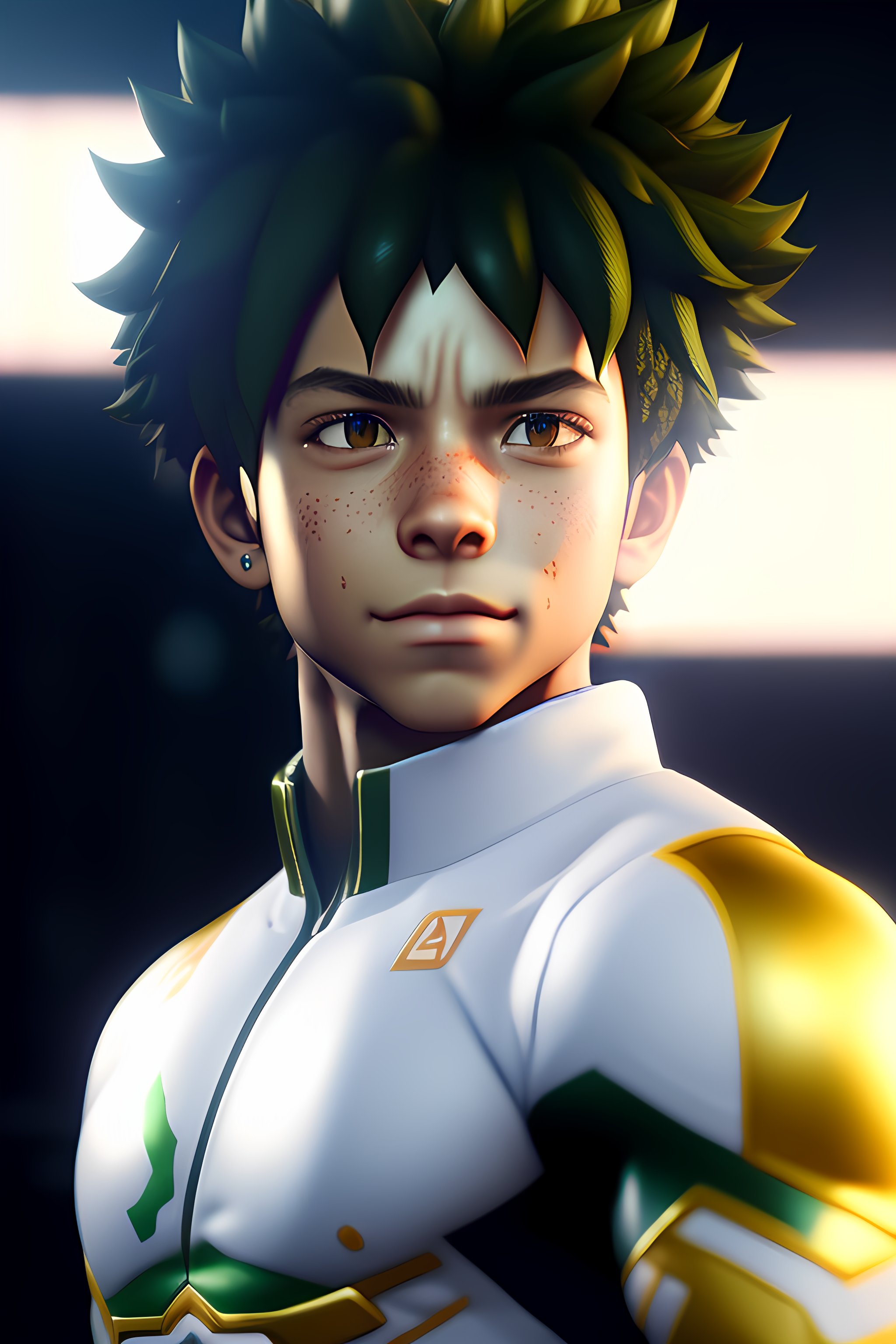 Lexica - White Izuku Midoriya from my hero academia , hyper realistic, octane rendering, unreal ...