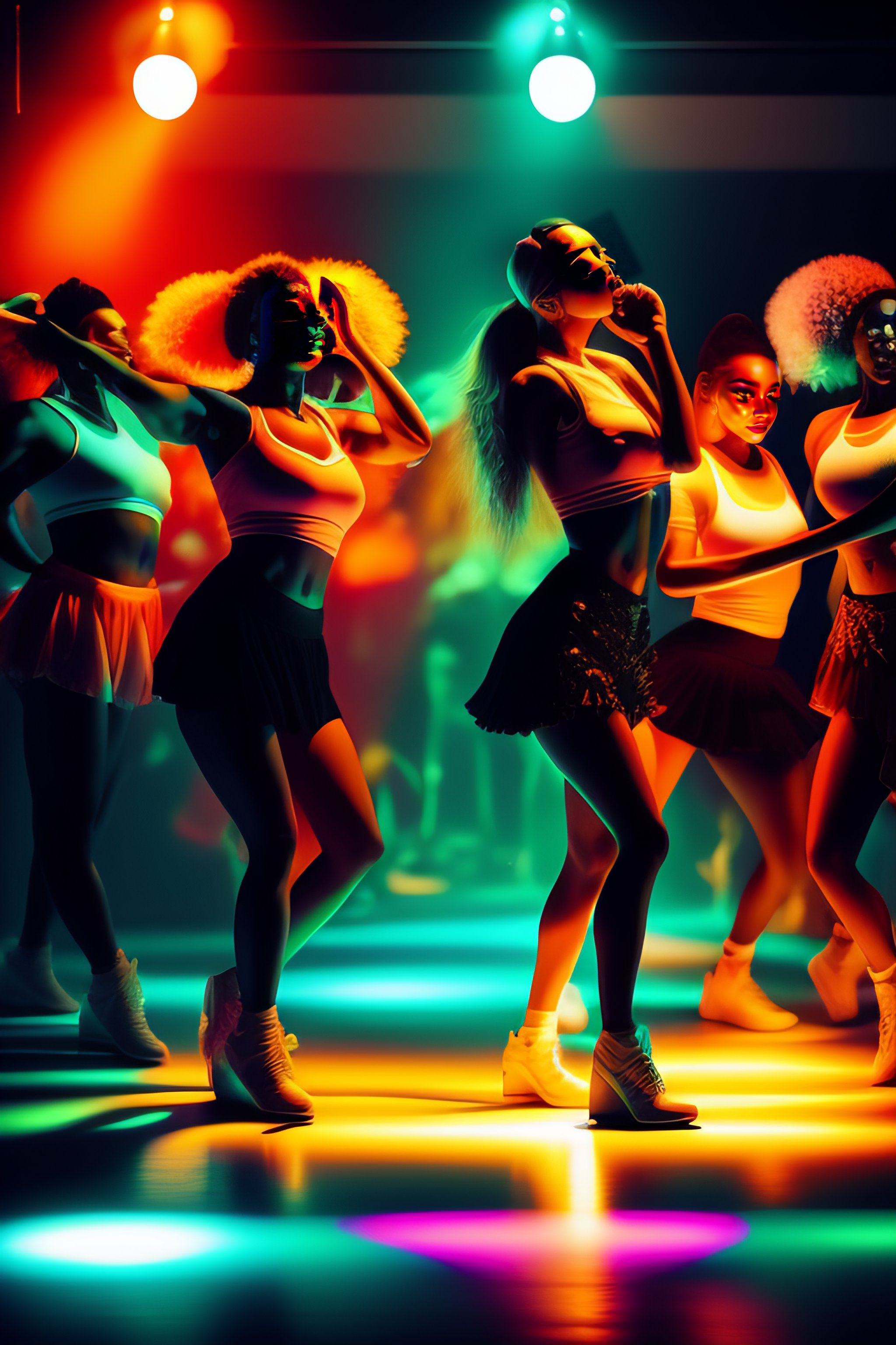 Lexica - Club house music dancers deep lights underground aesthetic