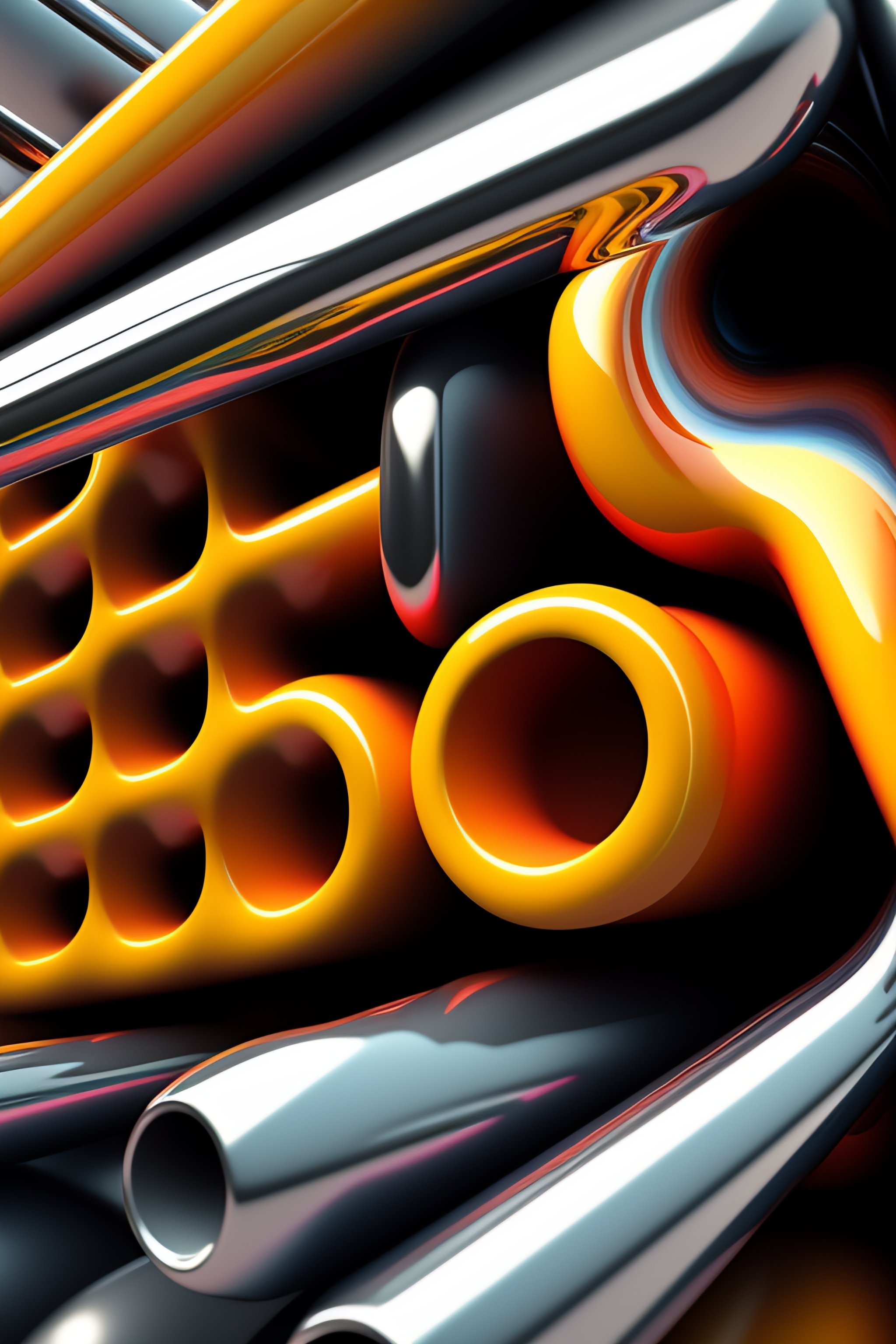 Lexica - An abstract 3d image of colorful pipes with white background