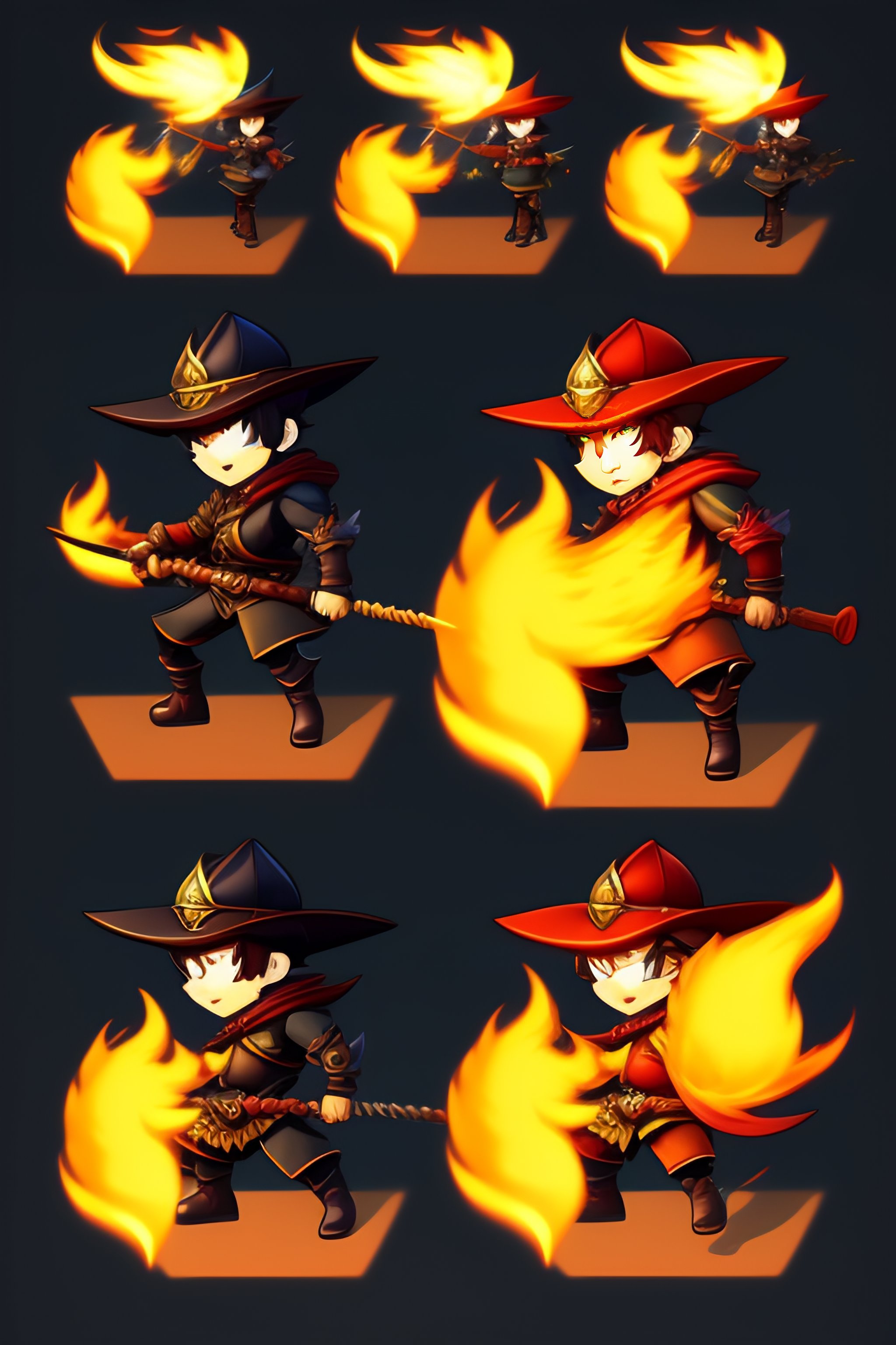 Lexica - Sprite sheet for fantacy thief with run attack fire bow
