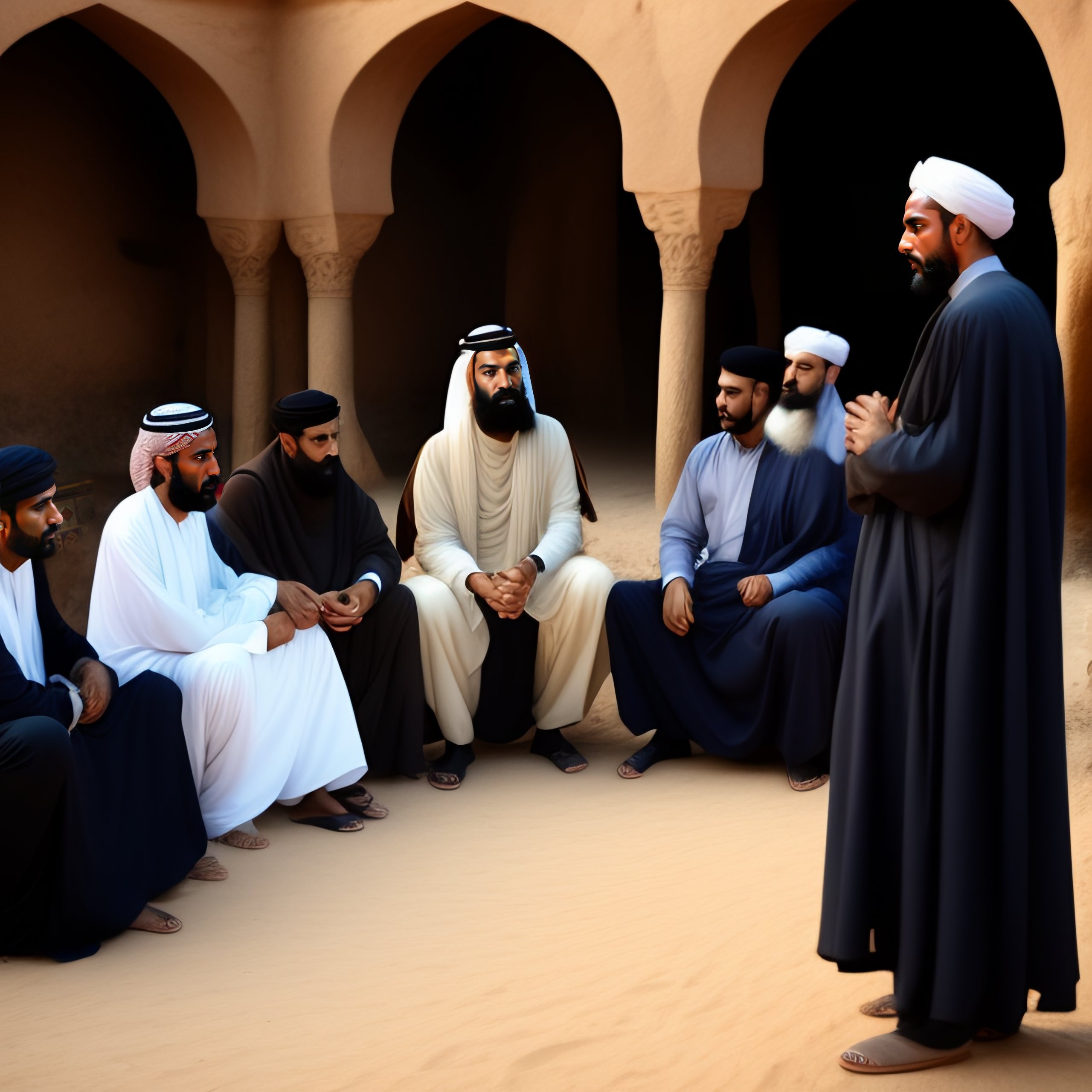 Lexica - Group of islamic poets debating poetry , realistic, in ancient ...