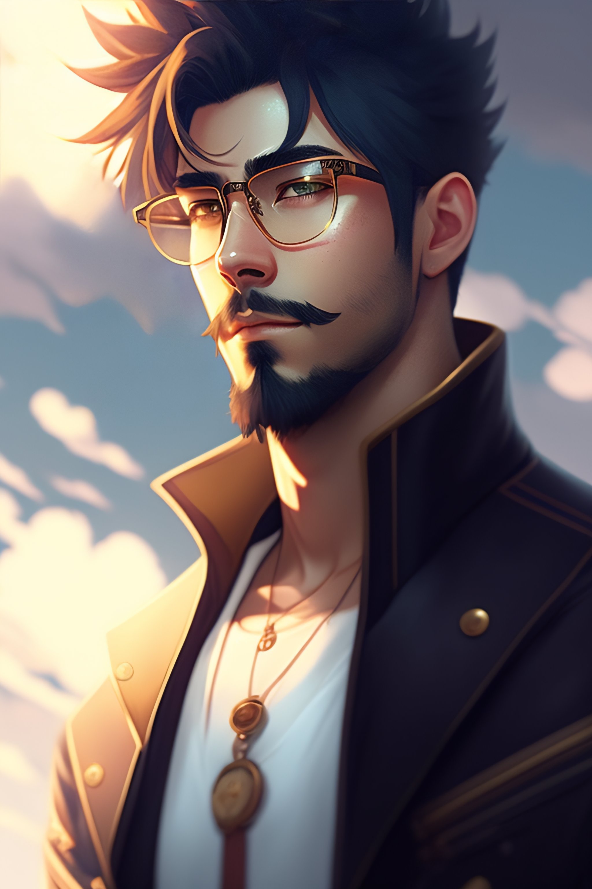 Lexica - Guy with messy hair 30 years old,with goatee beard,coder ...