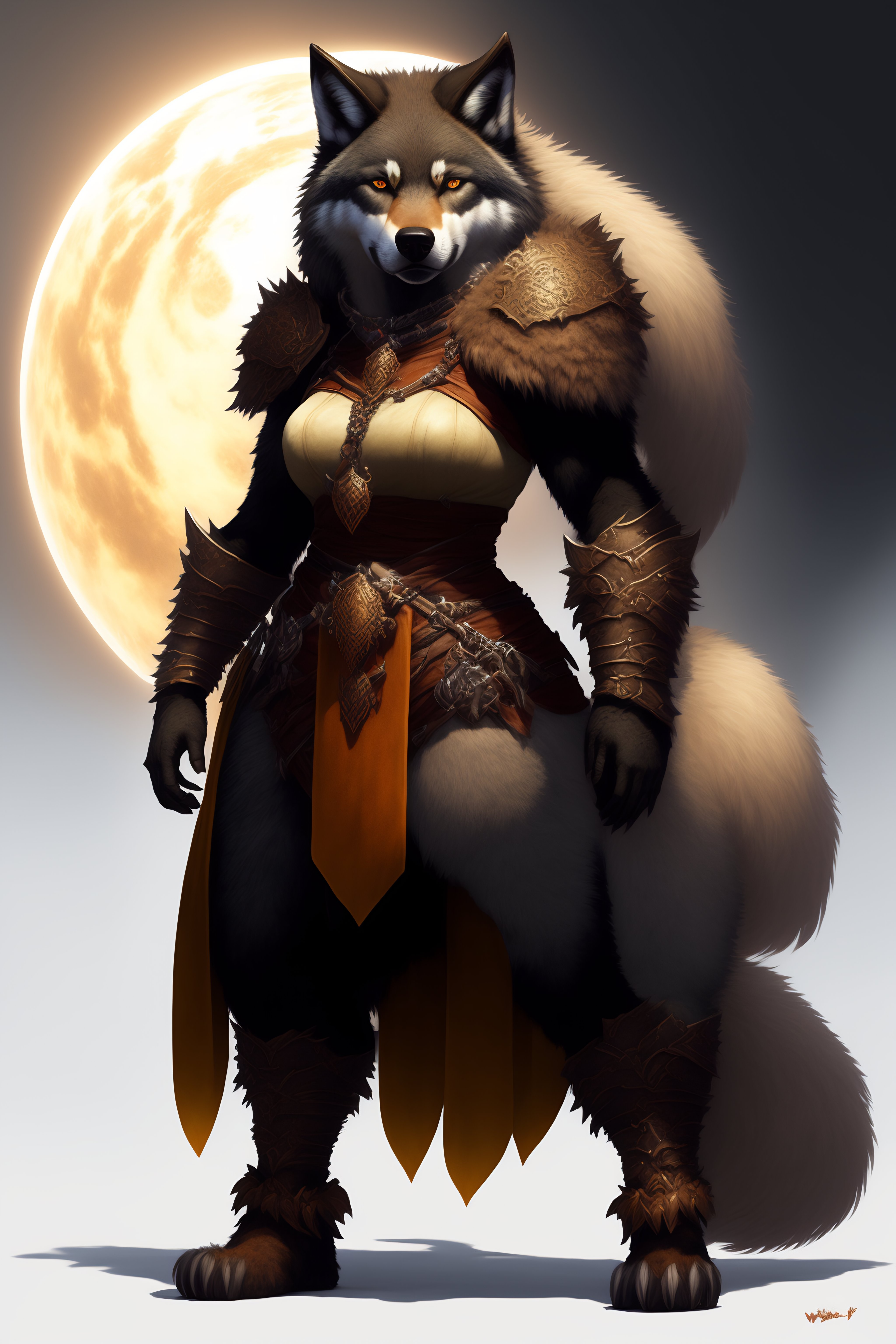 Lexica - Wolf woman, anthro furry cute, plus size, wolf female warrior, werewolf, Worgen ...
