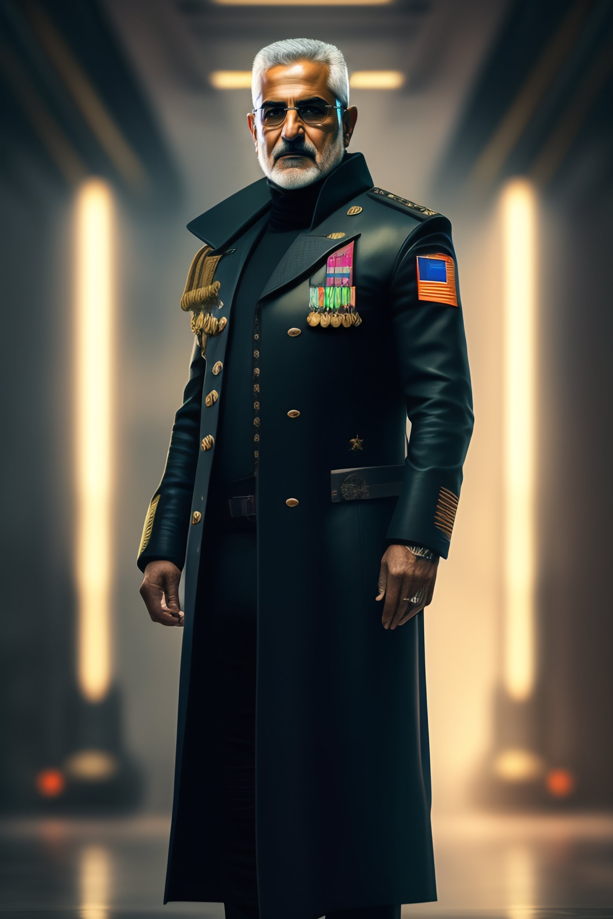 Lexica - Qasem soleimani in cyberpunk style ,full length