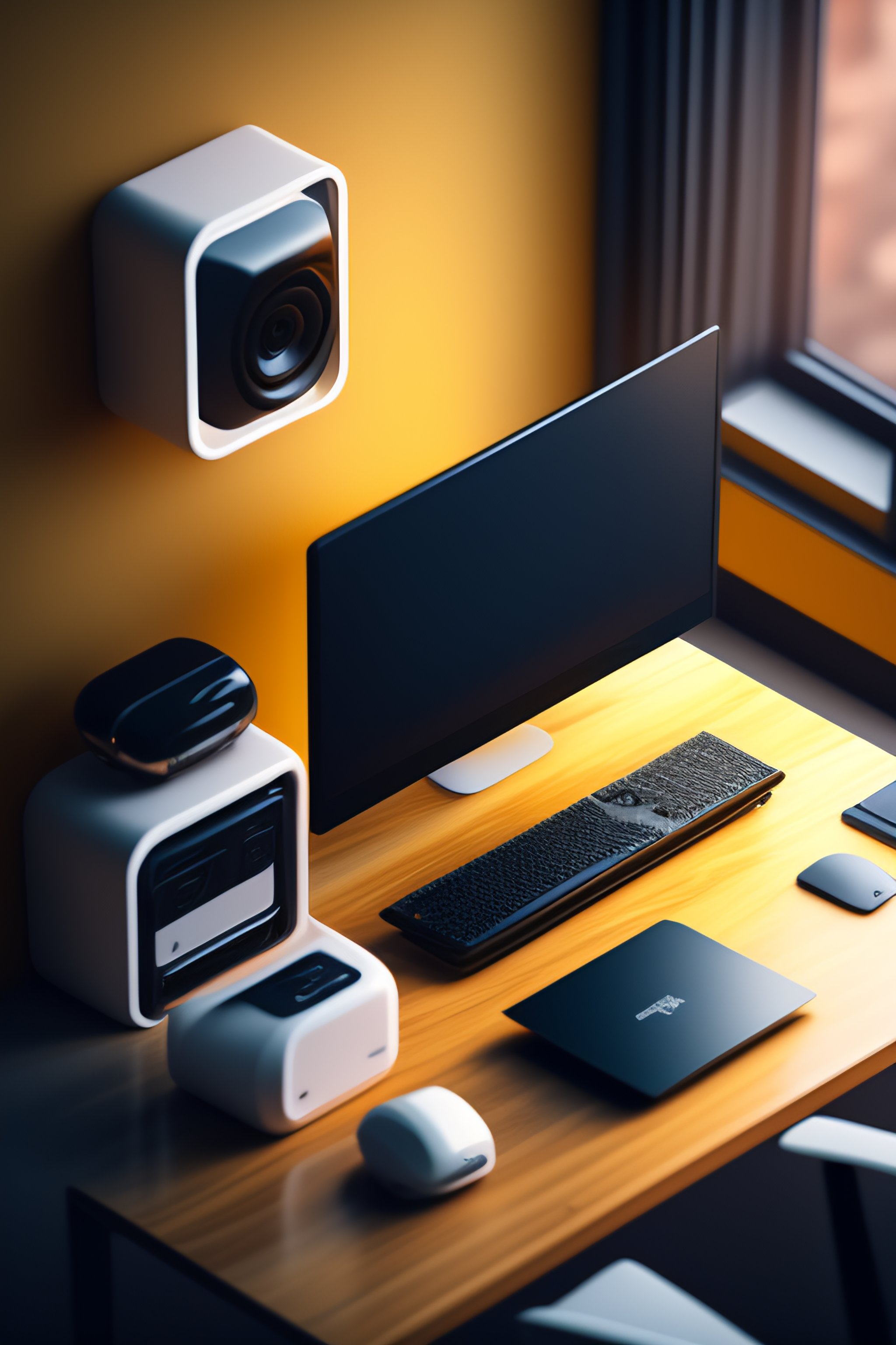 Lexica - A desktop computer sitting on top of a desk, a computer ...