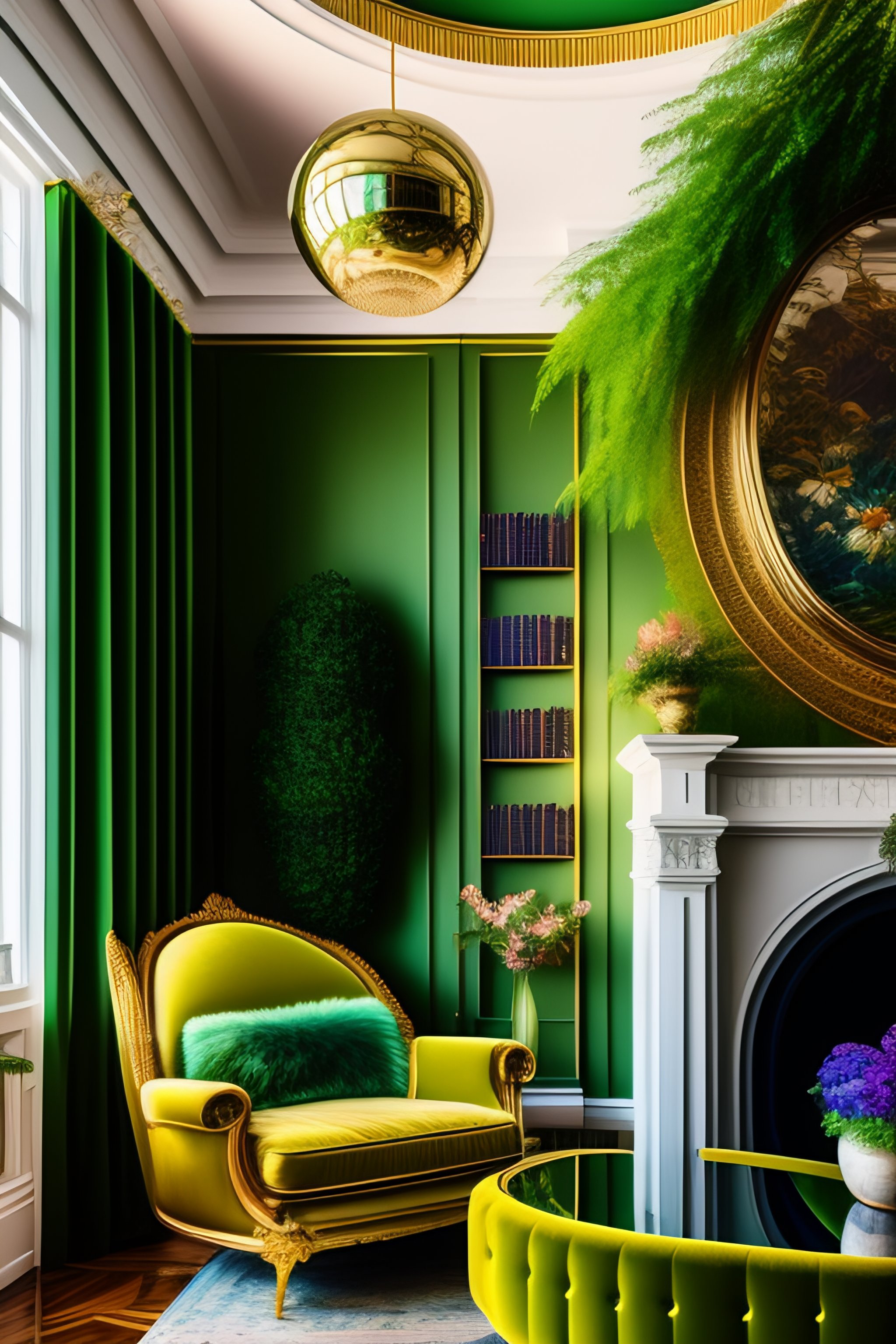 Lexica - Architectural Digest photo of a maximalist green {vaporwave ...