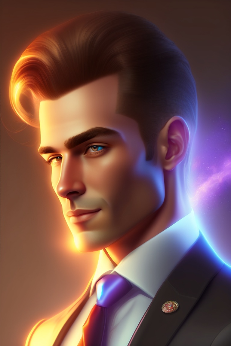 Lexica - Business man, lighting, face