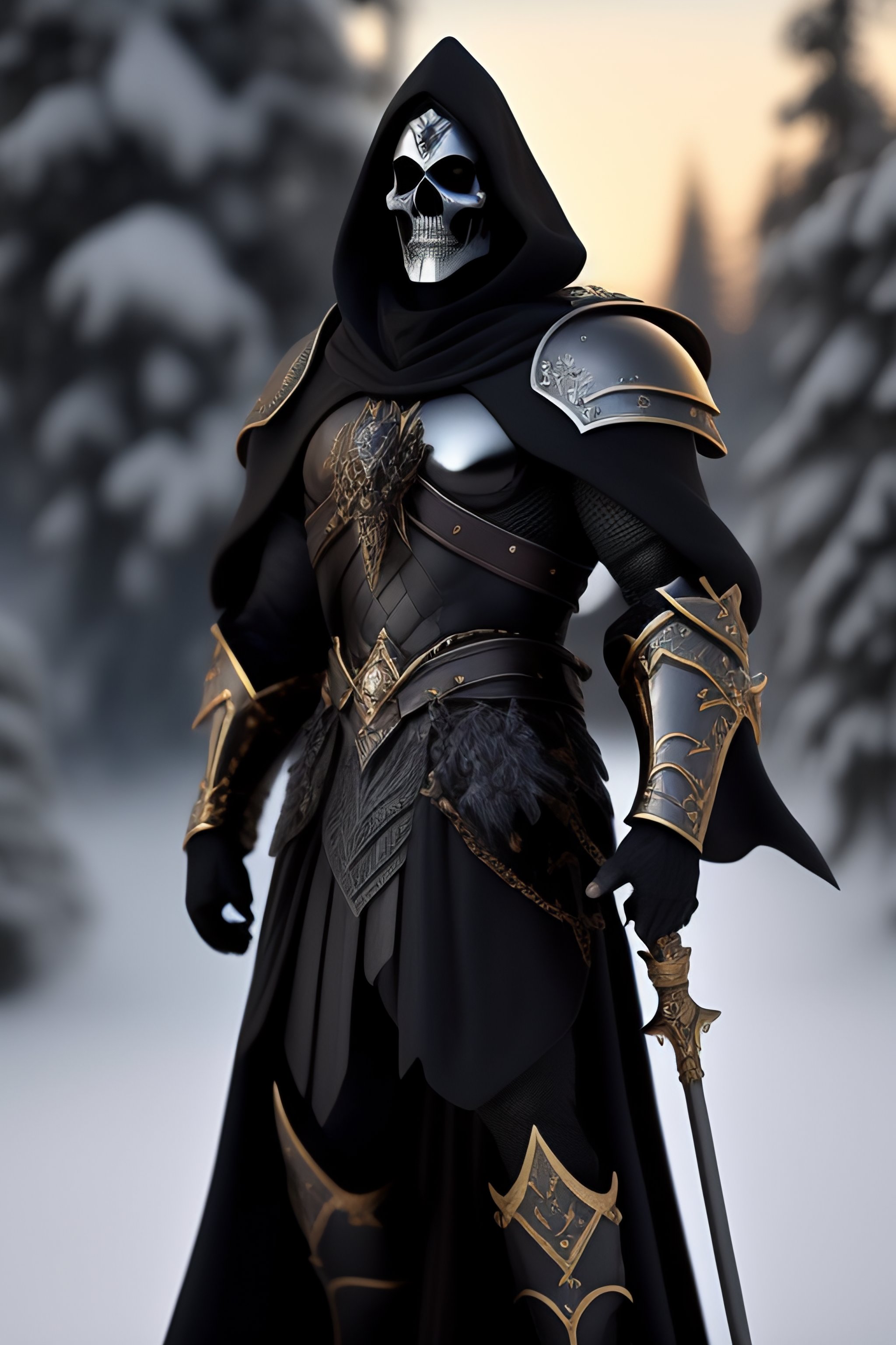Lexica - Hades . 48 year old medieval fantasy male skull knight. Full ...