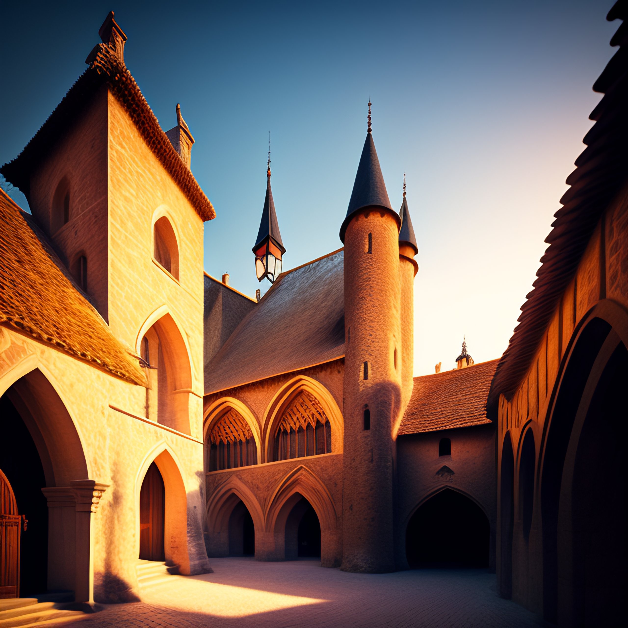 Lexica - Medieval buildings, film photo, soft lighting album cover ...